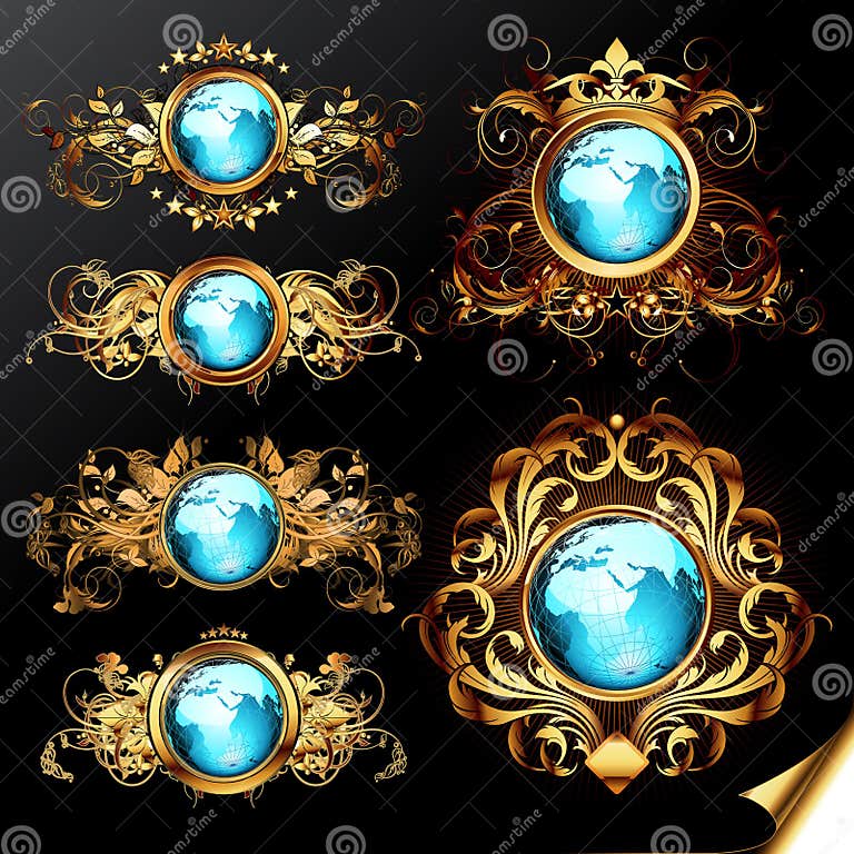 World frames set stock vector. Illustration of decorative - 24663765