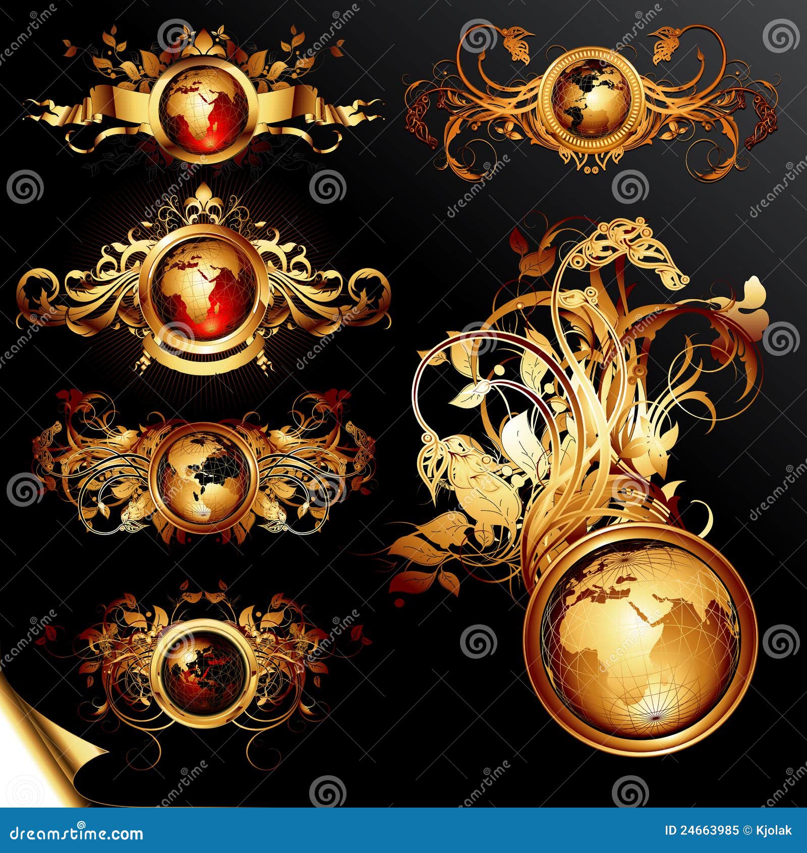 World frames set stock vector. Illustration of world - 24663985