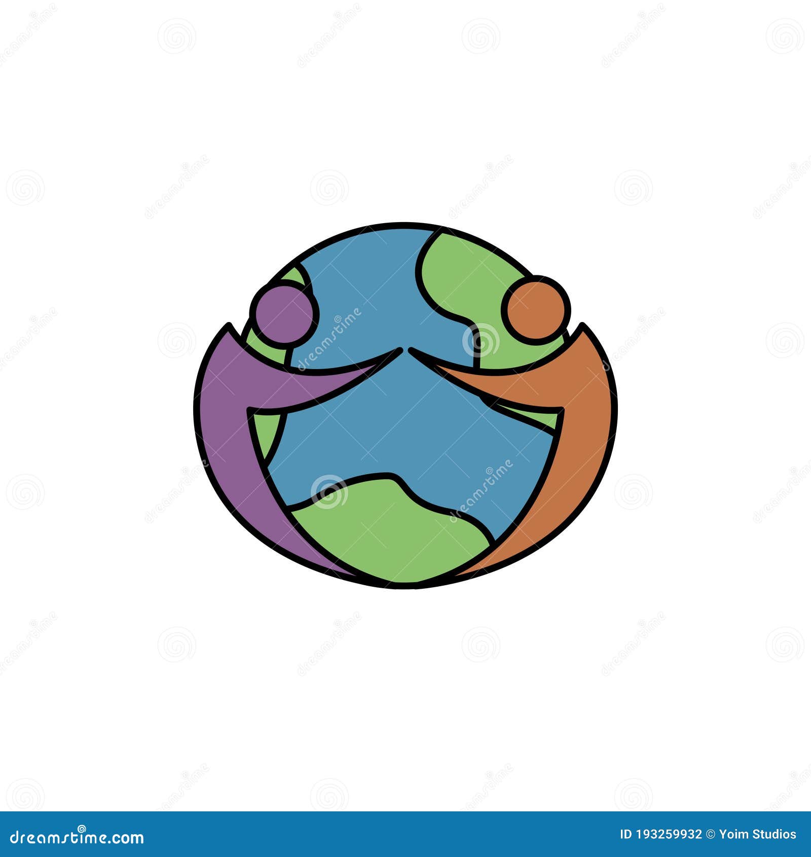 World Friend Vector Icon Logo Design Template Illustration Stock Vector ...