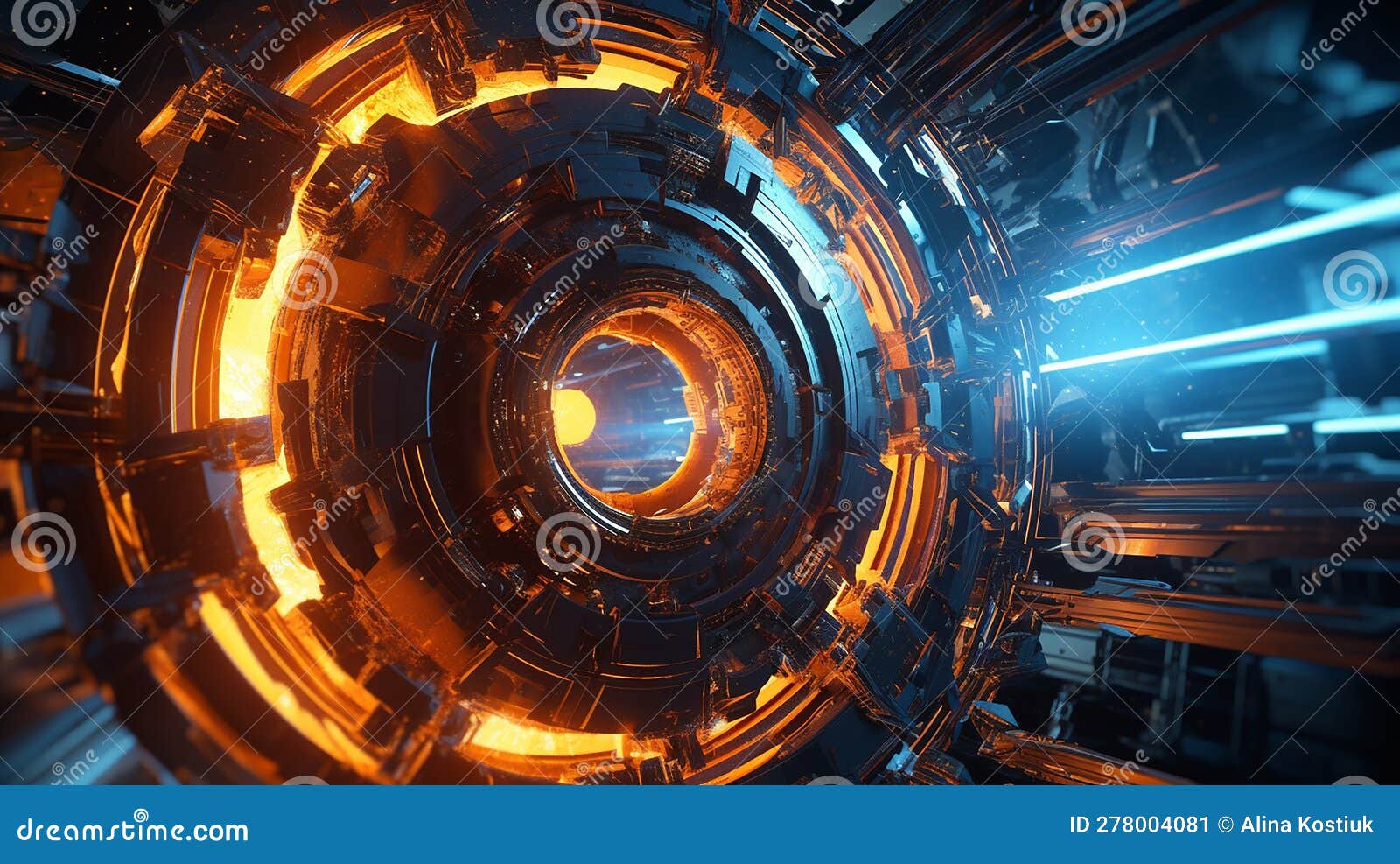 Perpetual Motion, the Technological Ring of the Future. Photo for Baner ...