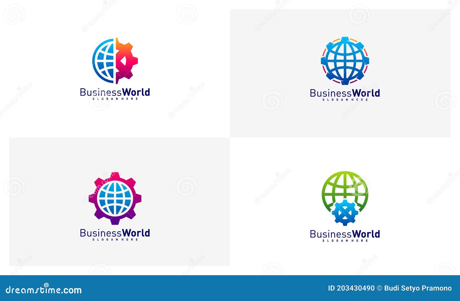 World Gear Logo Vector Template, Creative World Logo Design Concepts ...