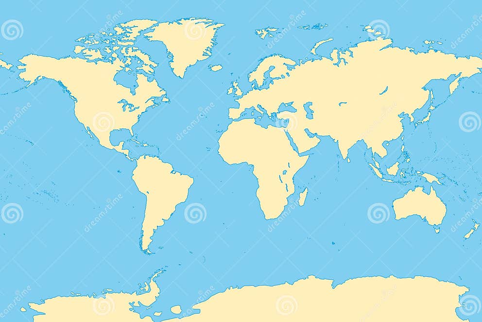 The World, General Reference Map, Map of the Surface of the Earth Stock ...