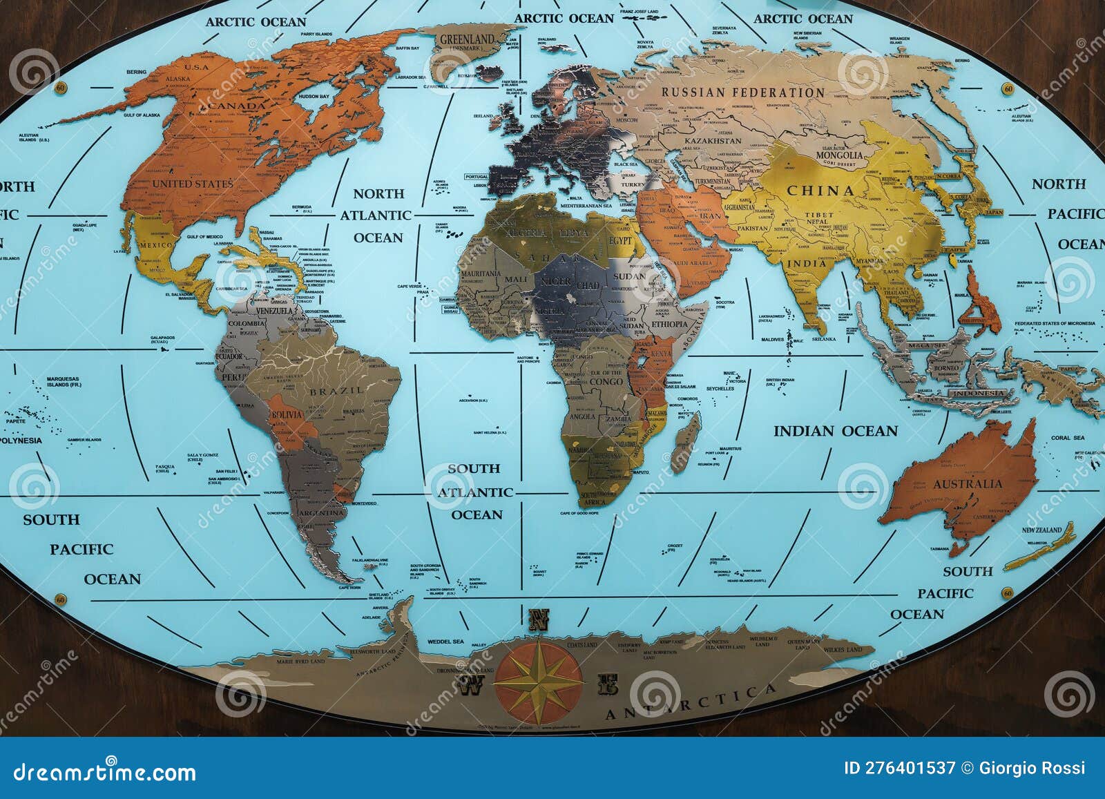 World Map Geographic Composite Compact Stock Photography ...