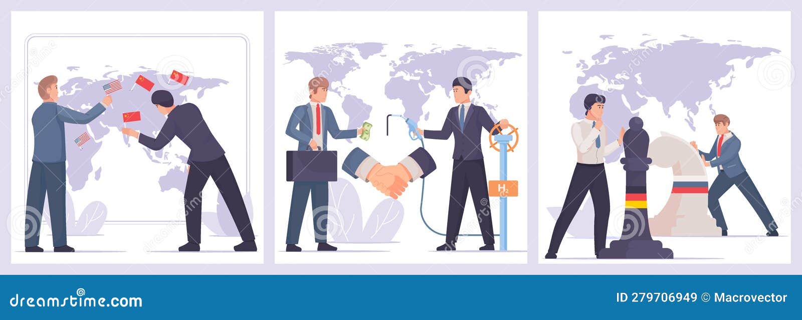 World Geopolitics Square Compositions Stock Vector - Illustration of ...