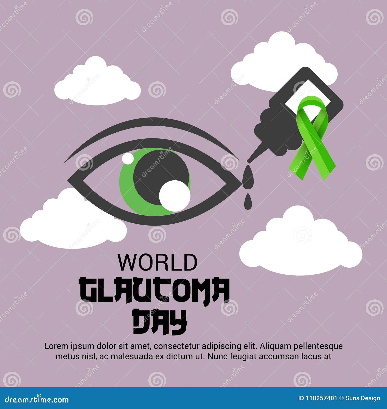 World Glaucoma Day. stock illustration. Illustration of disease - 110257401