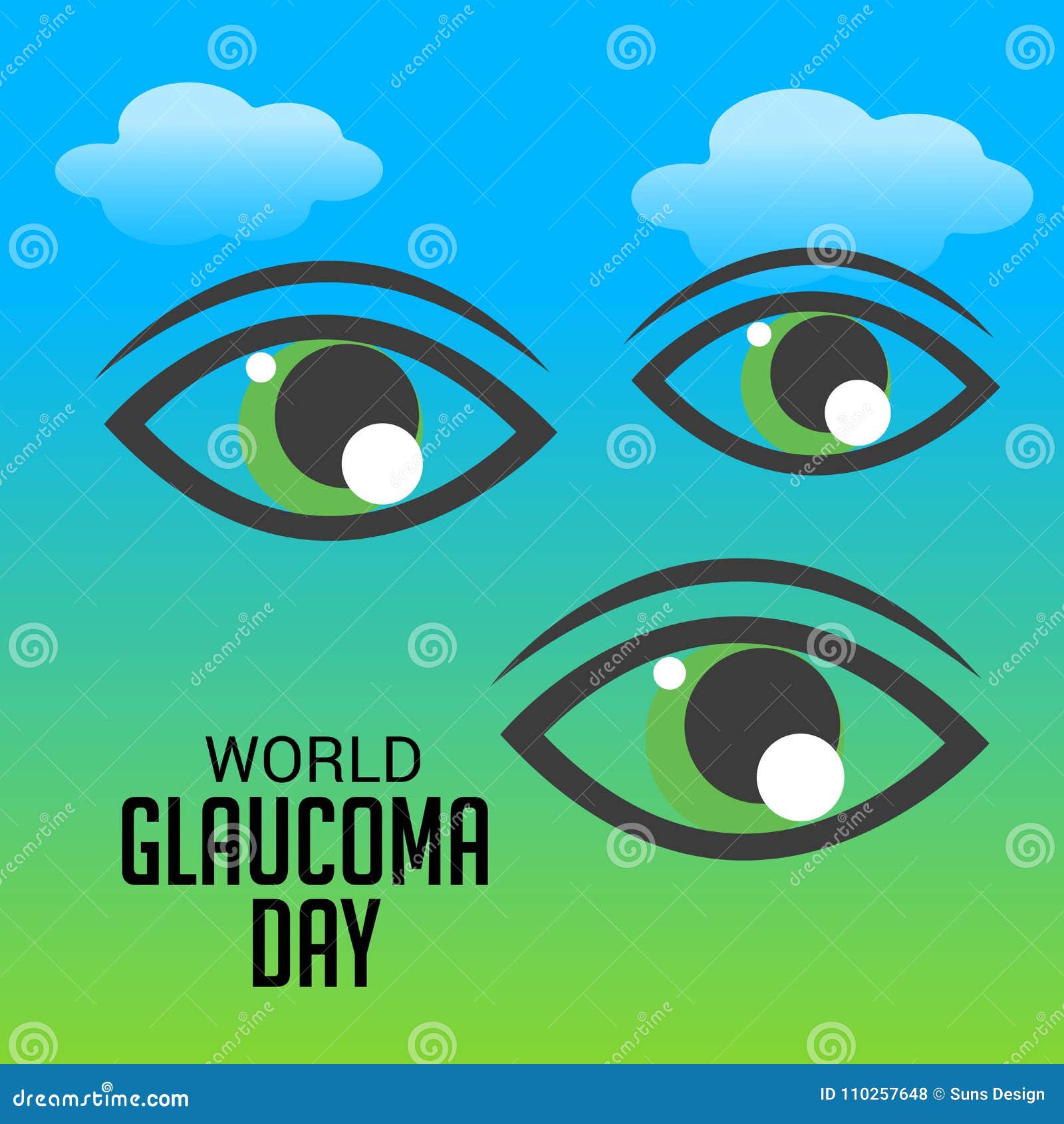 World Glaucoma Day. stock illustration. Illustration of illness - 110257648