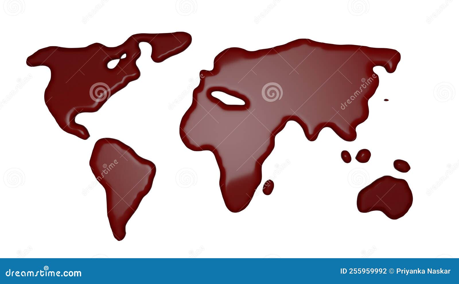 World or Global Map Created by Spilled Blood or Red Liquied. Stock ...