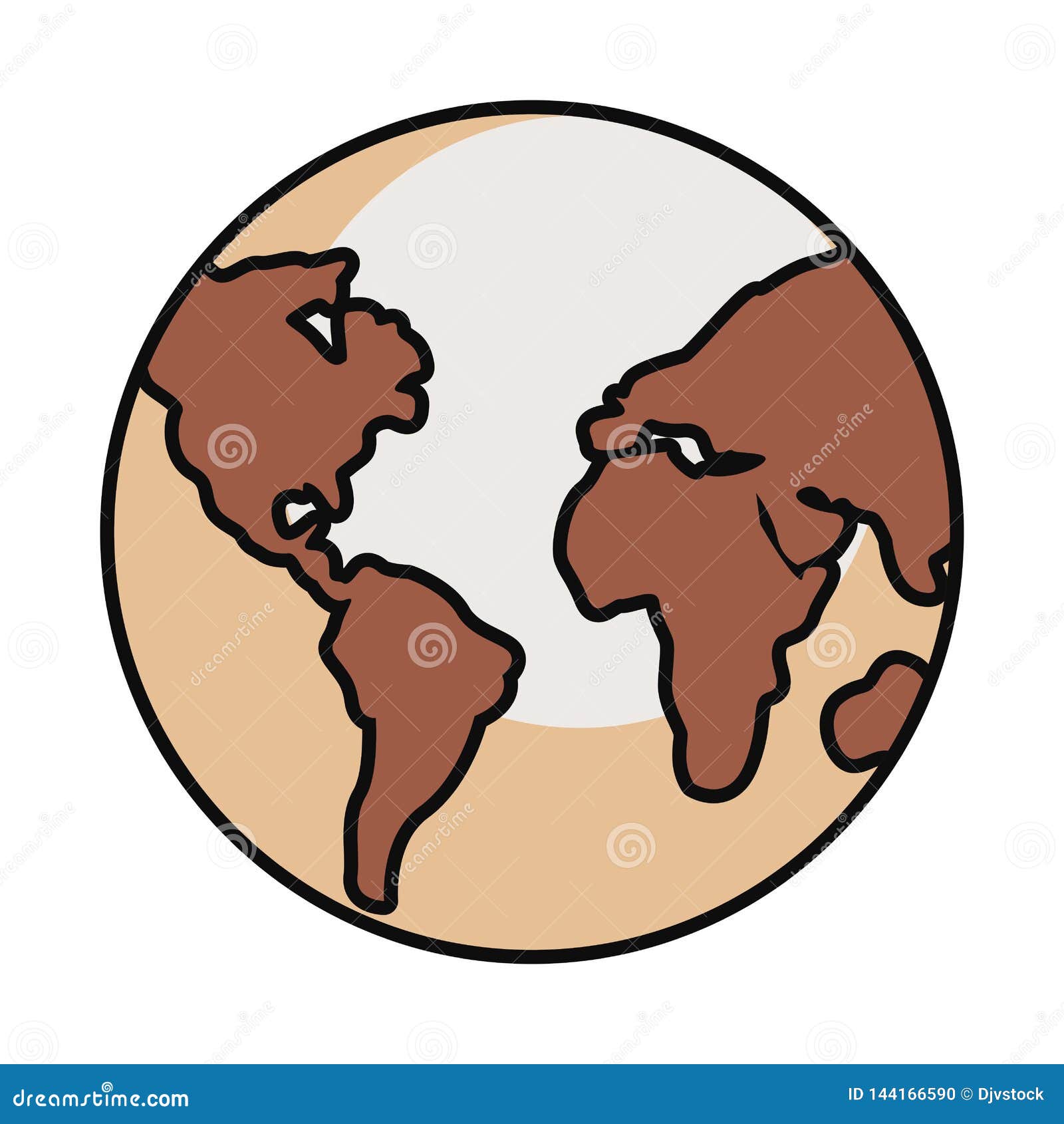 World Global Map on White Background Stock Illustration - Illustration ...