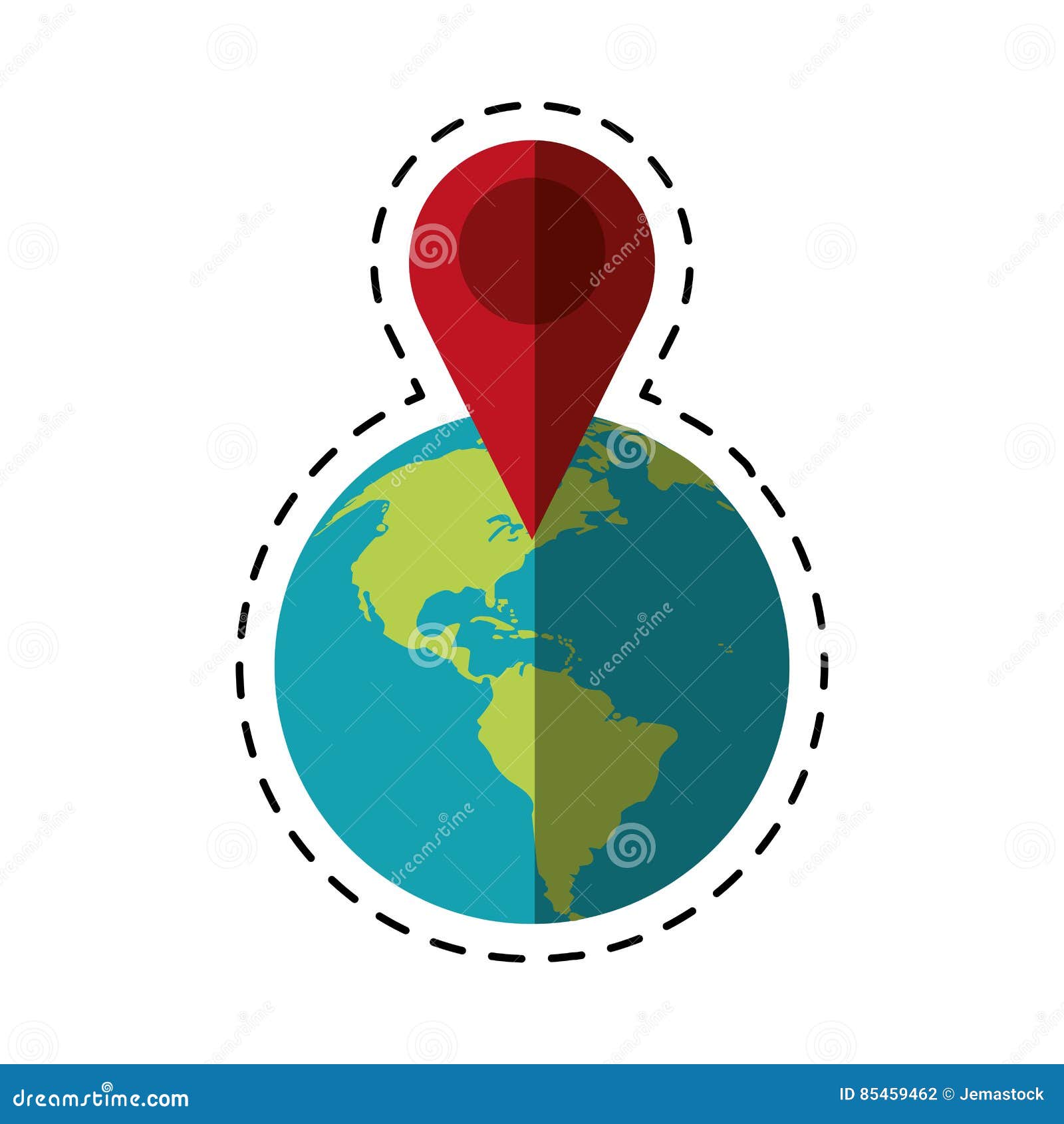 World Global Pointer Map Direction Cut Line Stock Vector - Illustration ...