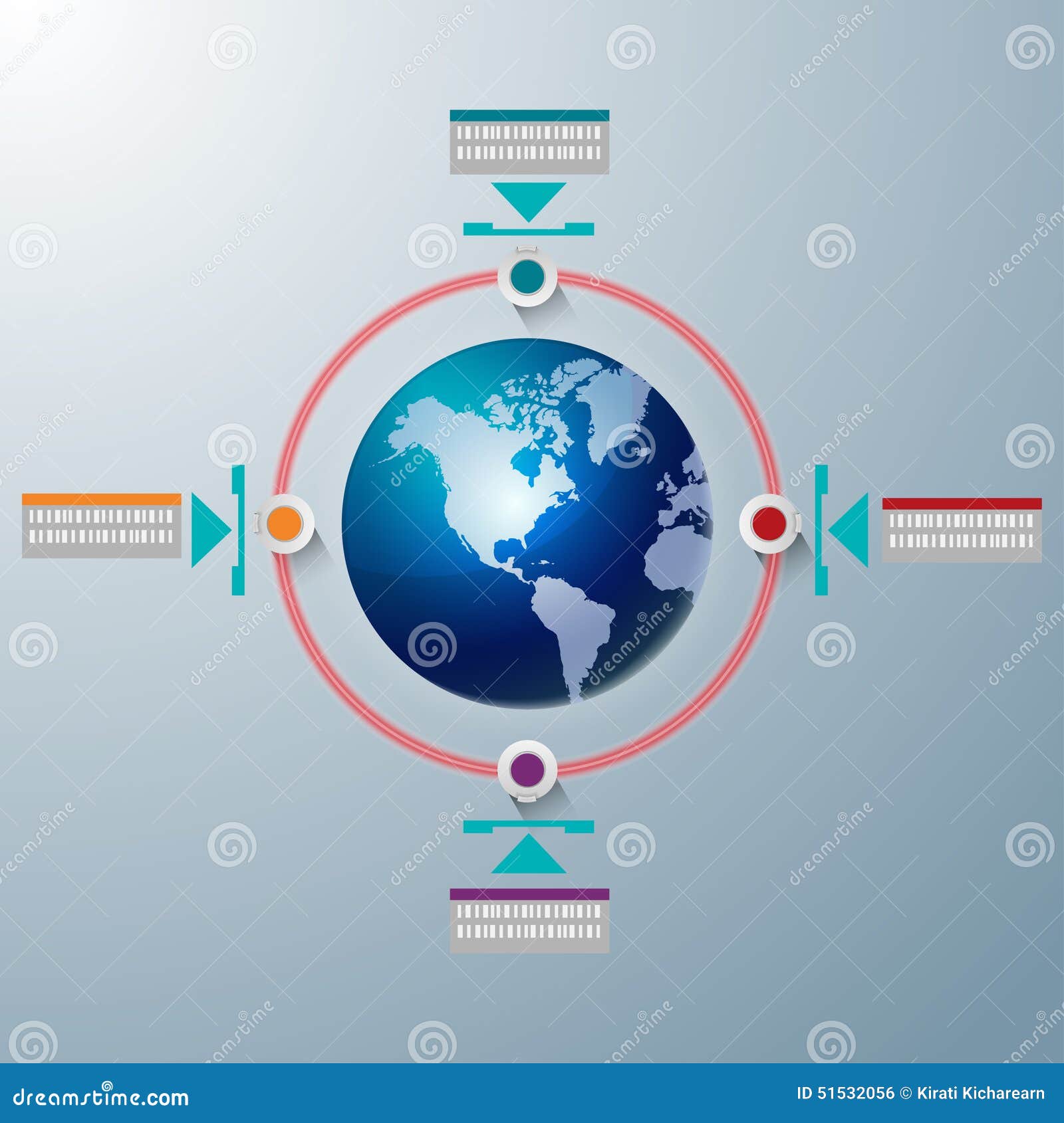World Global Technology Info Graphic Stock Illustration - Illustration ...
