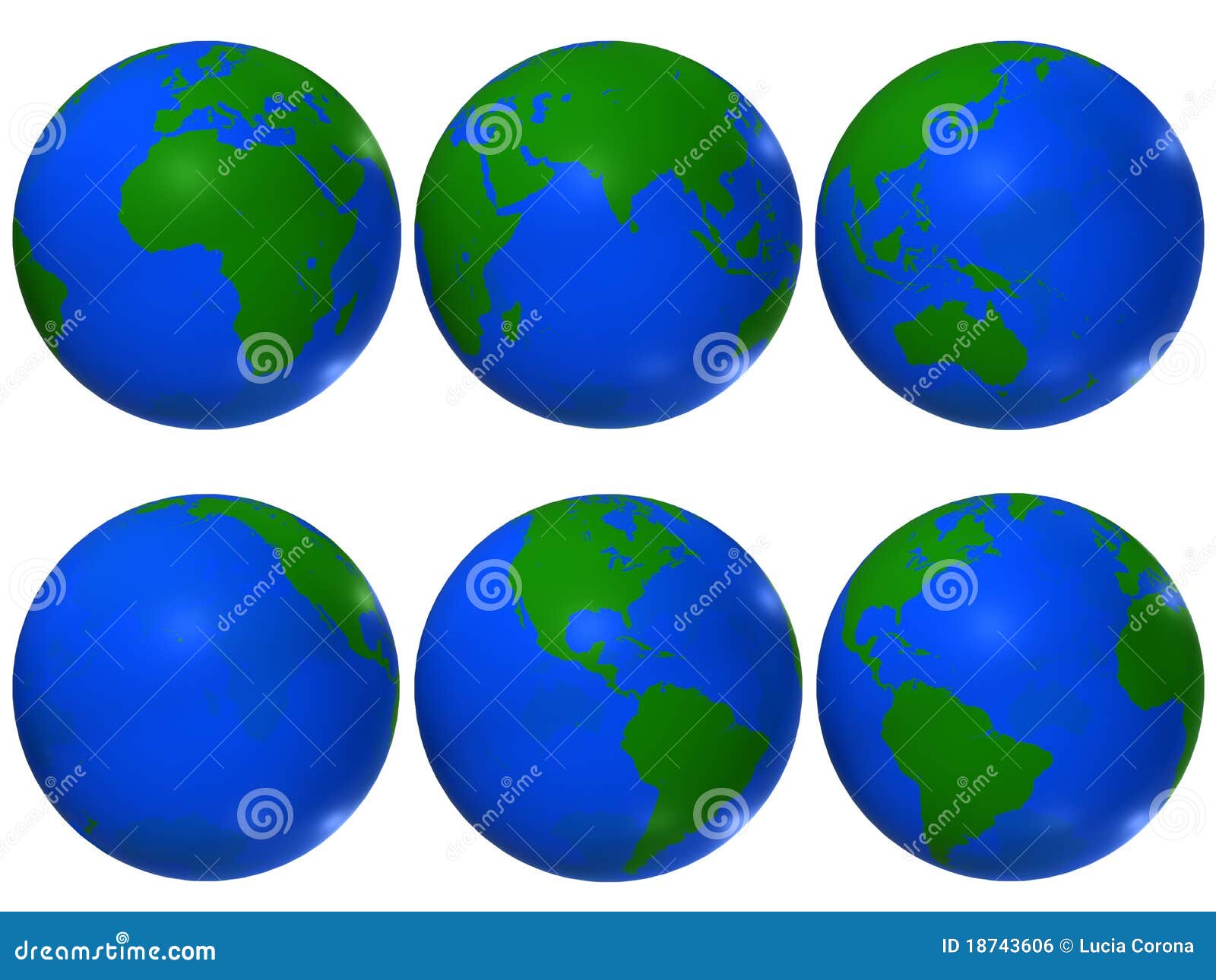 Blue and Green Earth Globe Icons Stock Illustration - Illustration of ...