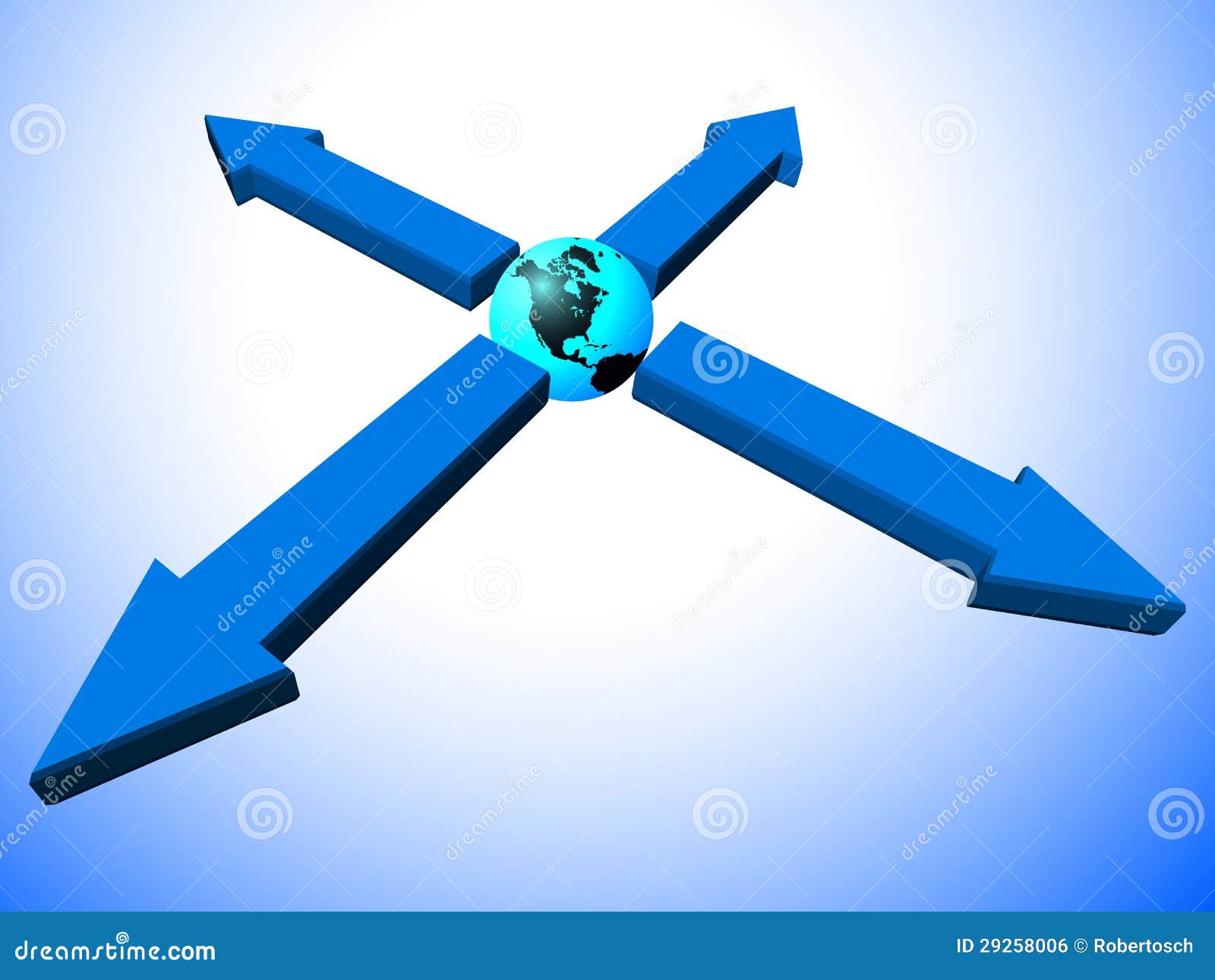 World globe with arrows stock vector. Illustration of business - 29258006