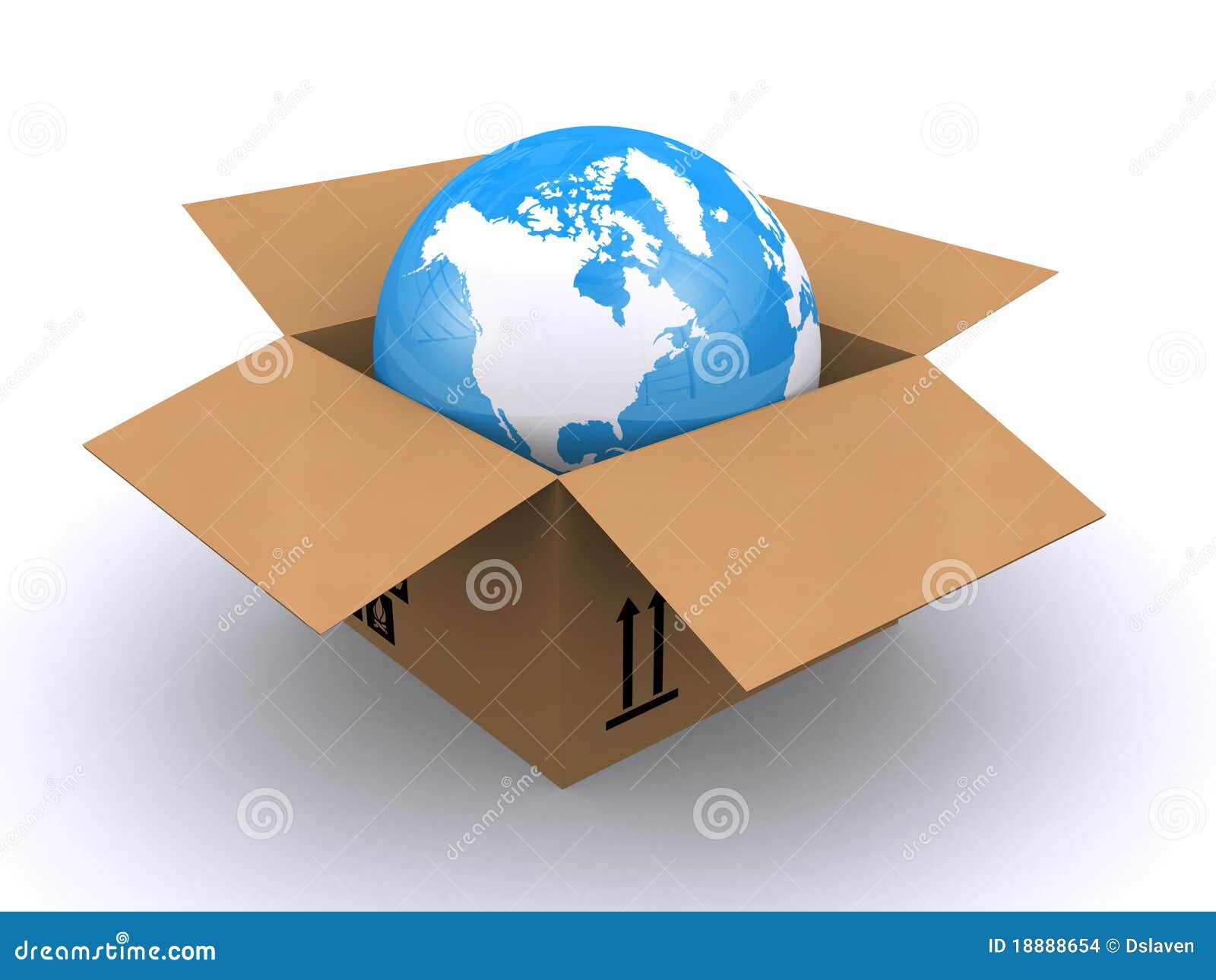 World globe in a box stock illustration. Illustration of open - 18888654