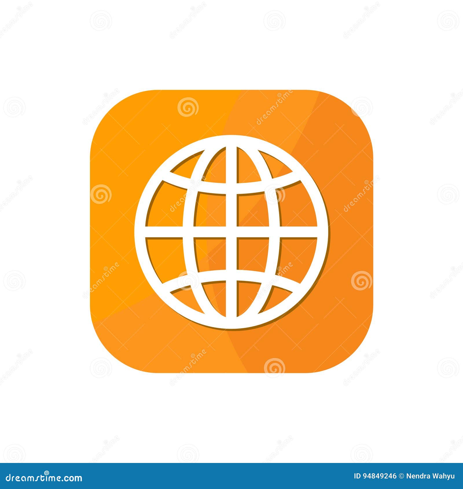 World Globe Browser App Icon Stock Vector - Illustration of rounded ...