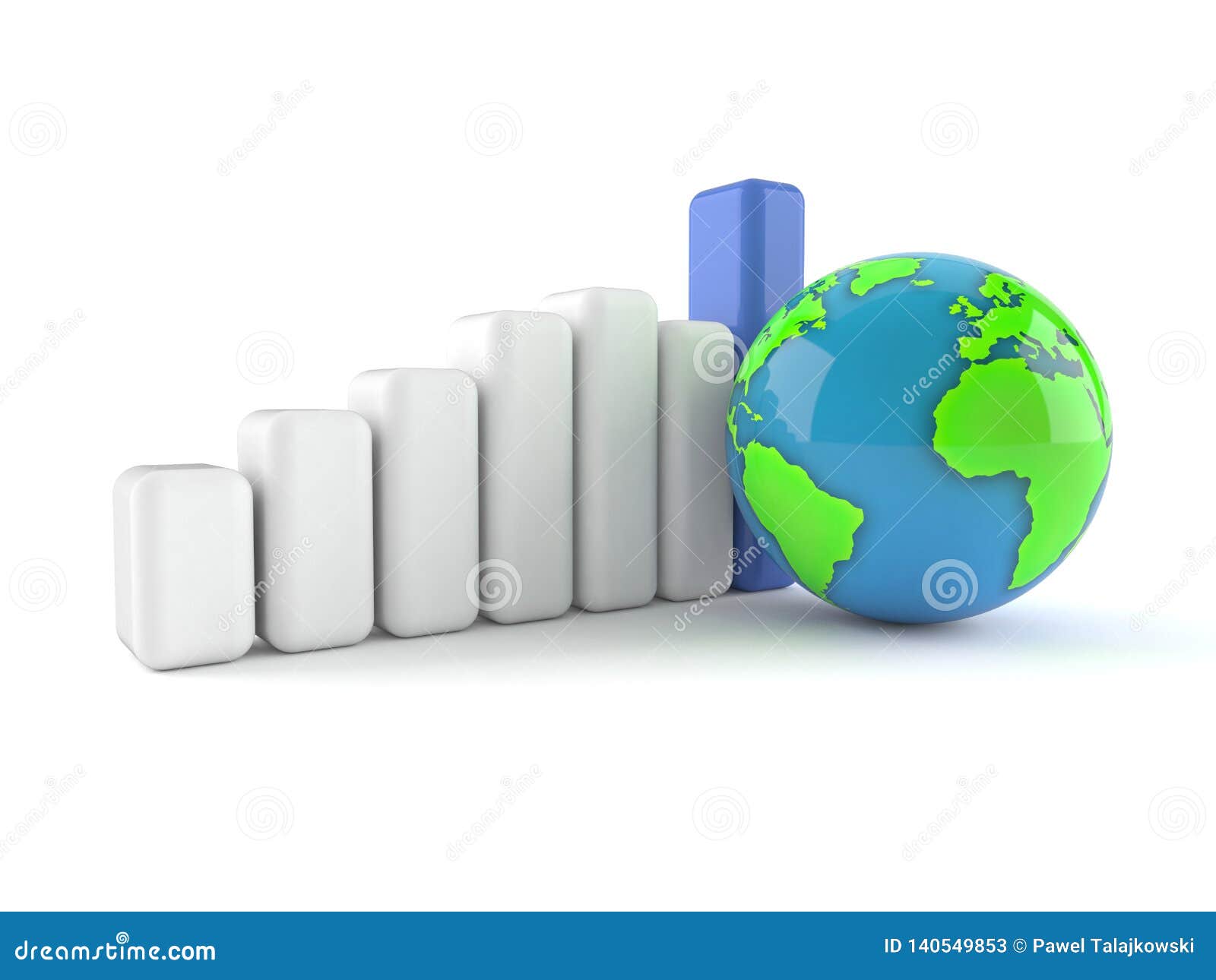 World globe with chart stock illustration. Illustration of white ...