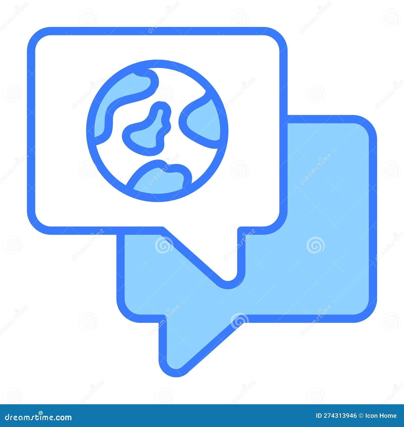 World Globe on Chat Bubble Denoting Vector of Eco Conversation, Premium ...