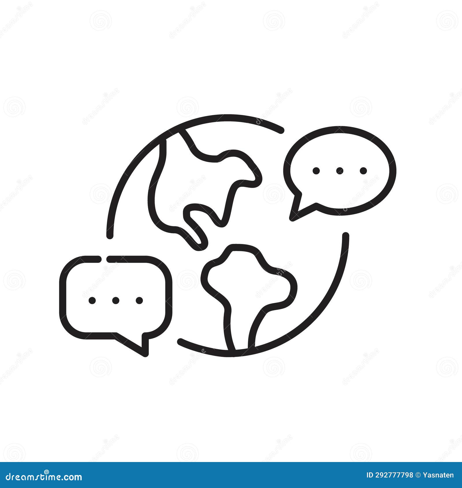 World Globe with Chat Bubbles. International Communication Stock ...