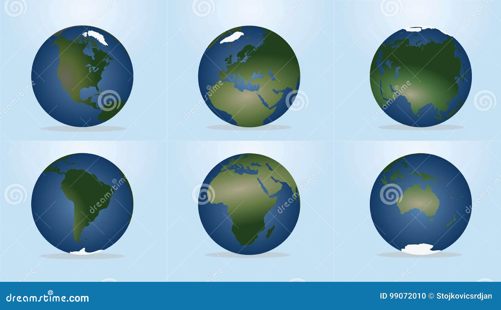 World Globe with Continents Map Stock Vector - Illustration of earth ...