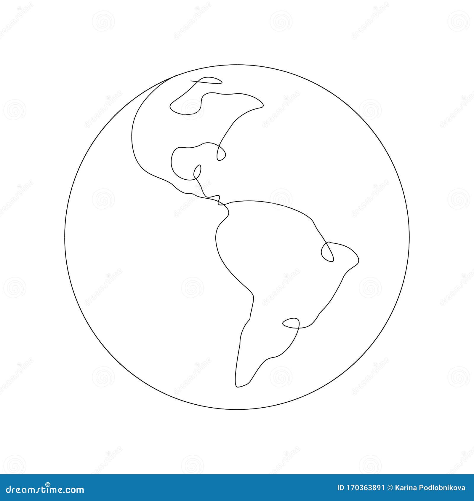World Globe Continuous Line Drawing Vector Stock Vector - Illustration ...
