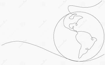 World Globe Continuous Line Drawing Vector Stock Vector - Illustration ...