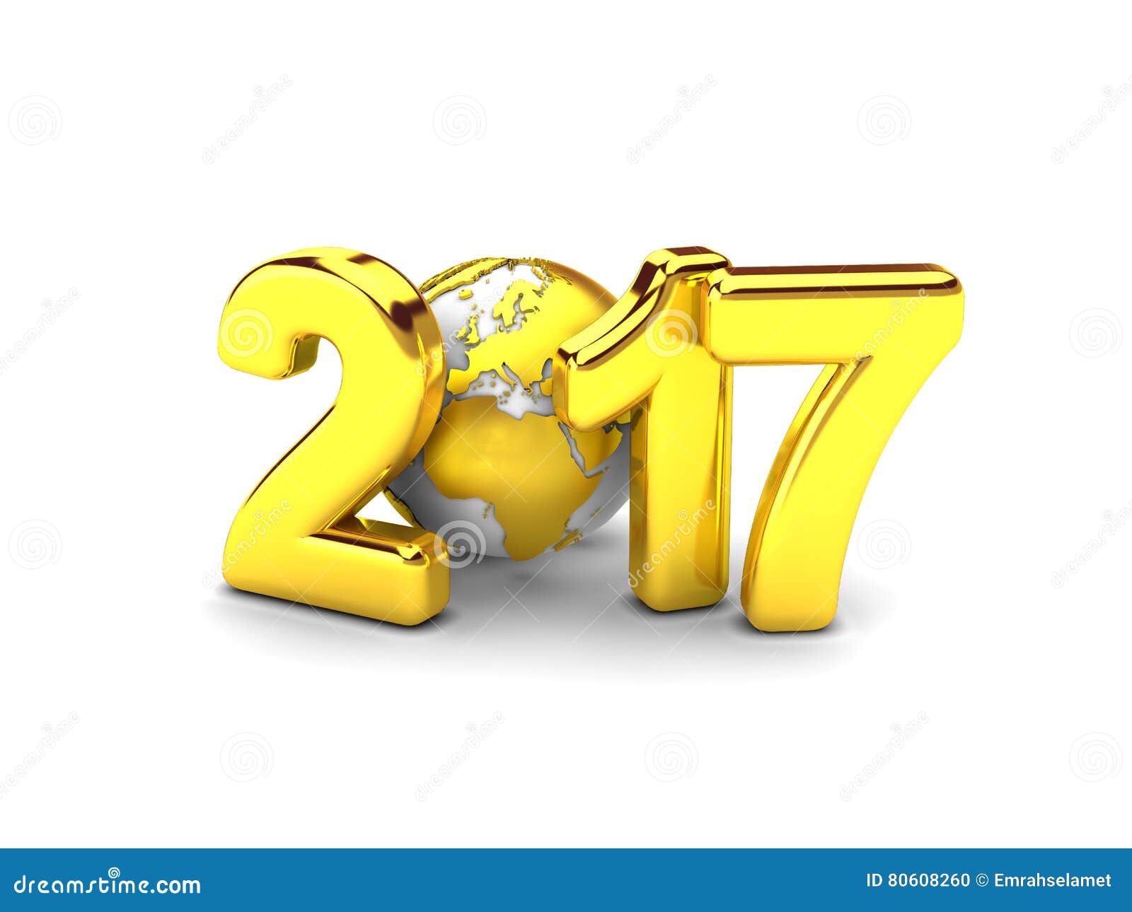 2017 World Globe 3d Rendering Stock Illustration - Illustration of ...