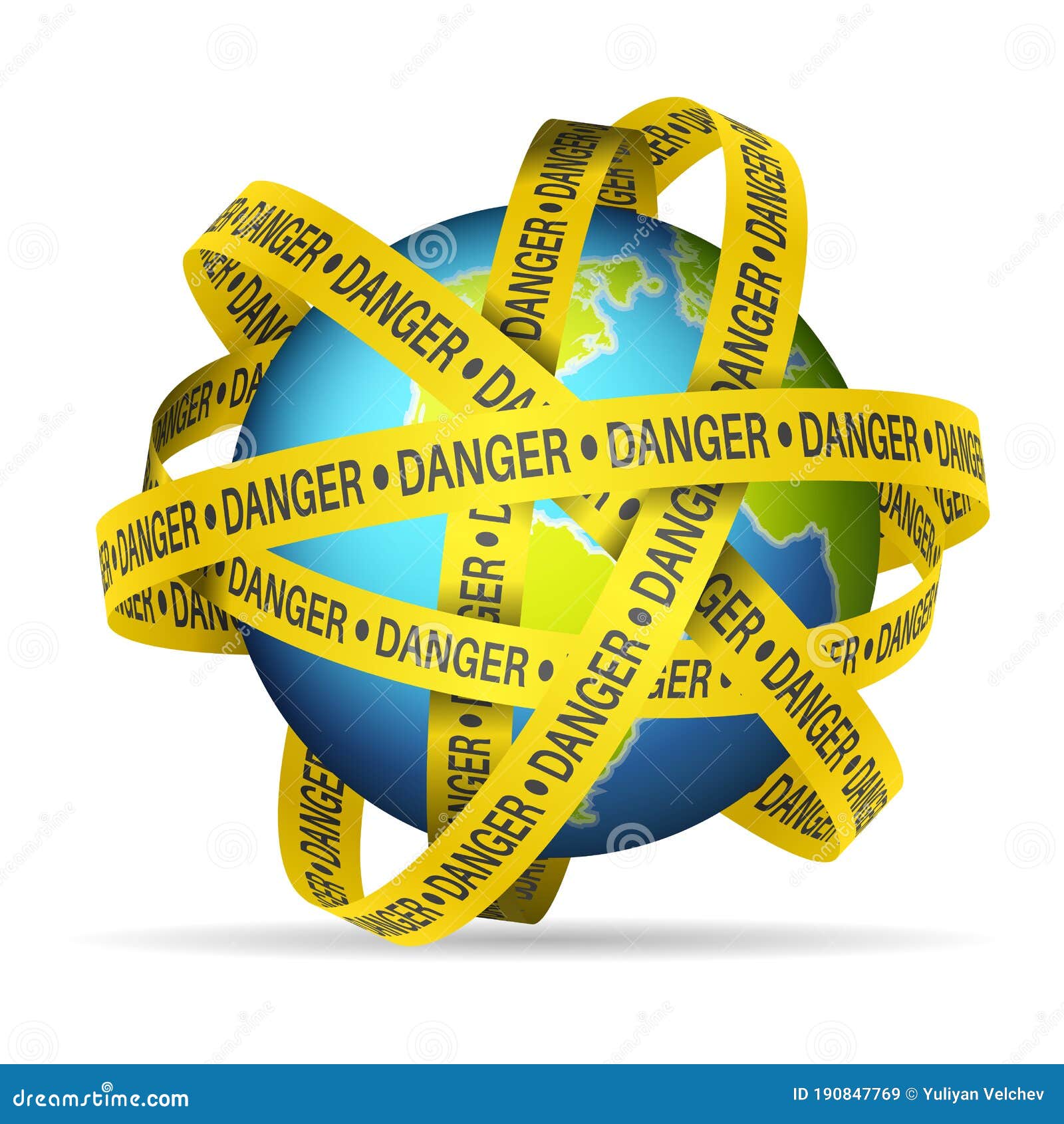 World globe danger tape stock vector. Illustration of vector - 190847769