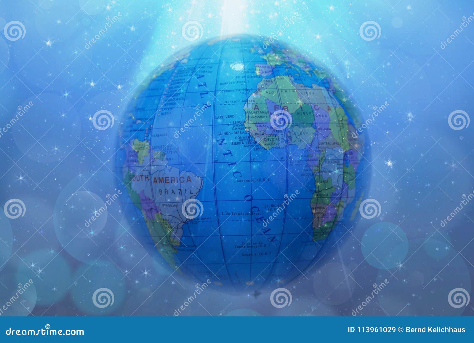 Earth Globe with Backdrop Stars and Nebula Stock Illustration ...