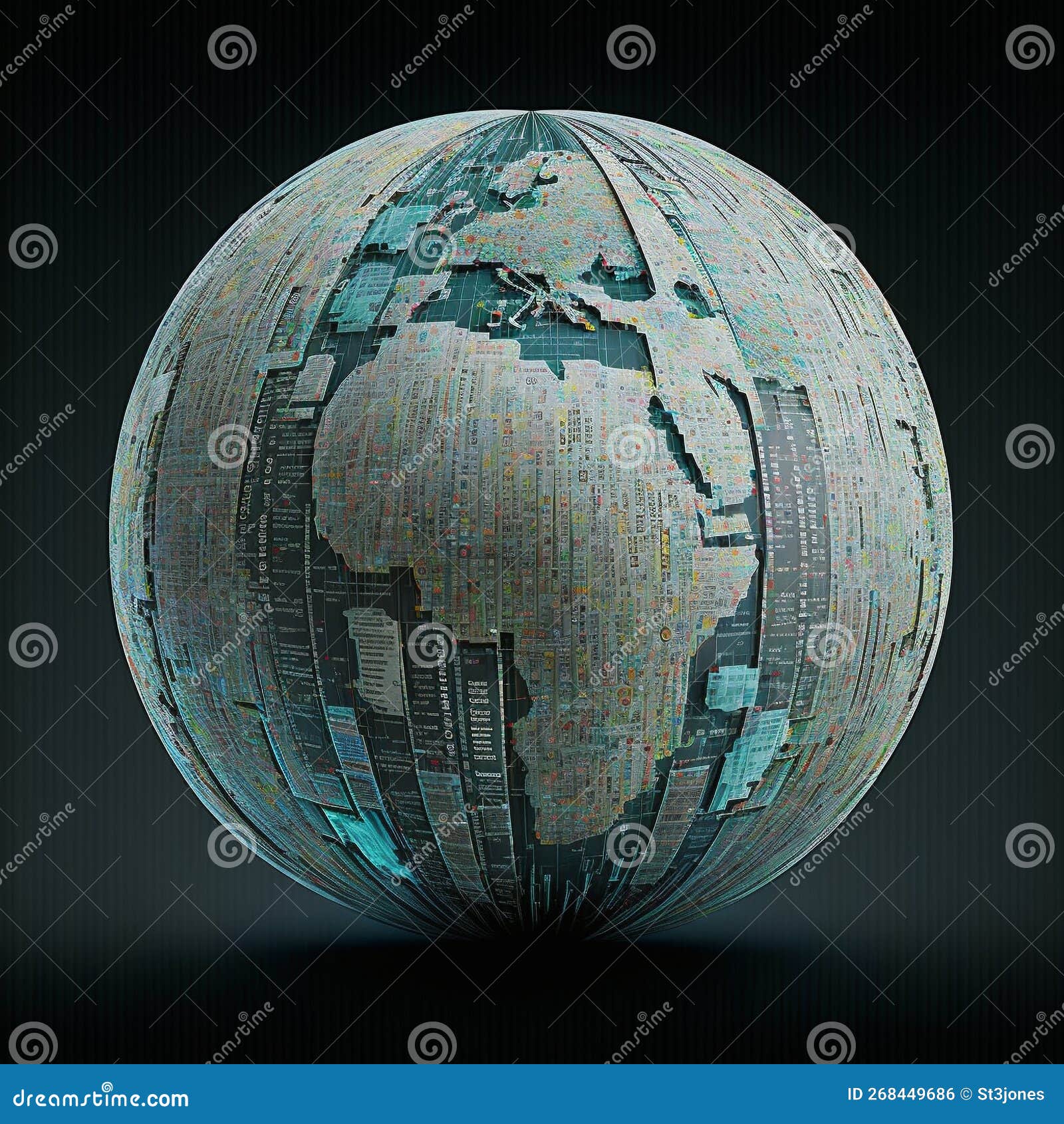 World Globe, Earth with Digital Data, Big Tech Concept, Generative AI ...