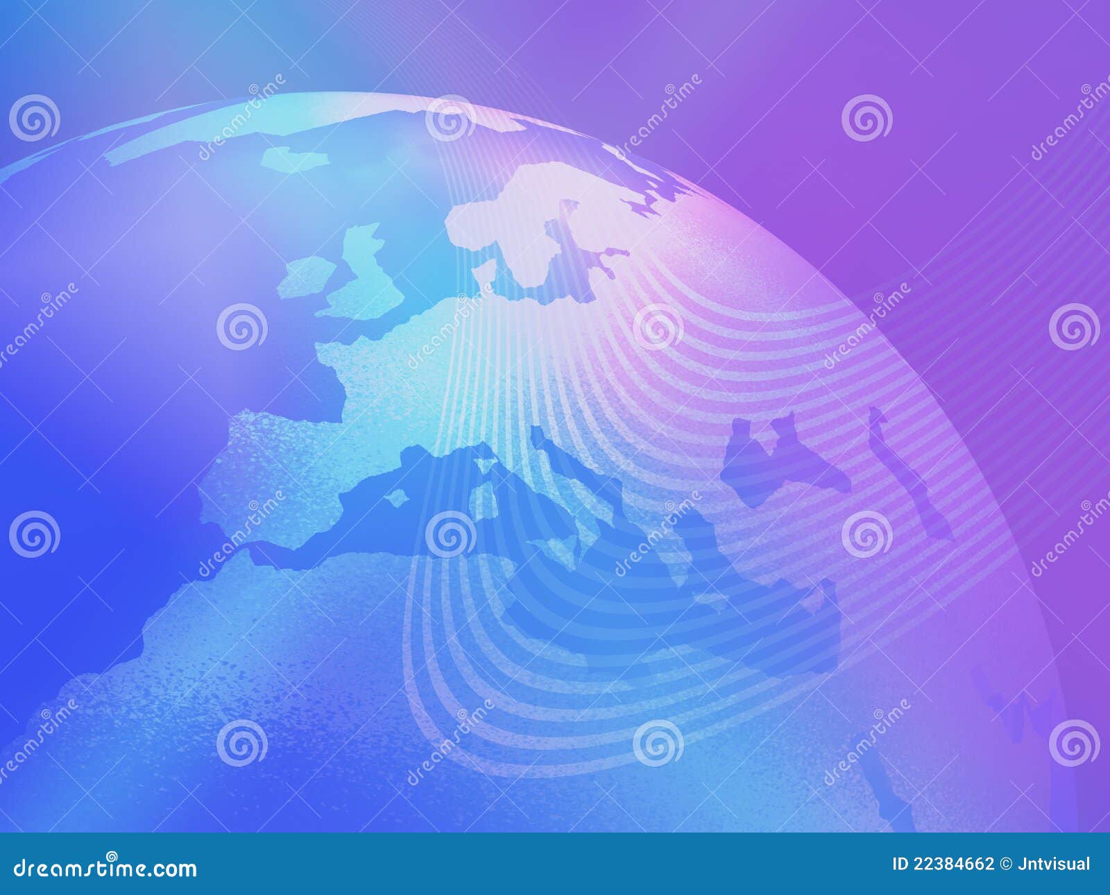 World Globe with Energy Waves Stock Illustration - Illustration of ...