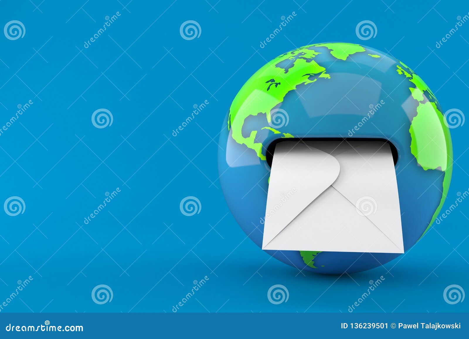World globe with envelope stock illustration. Illustration of email ...