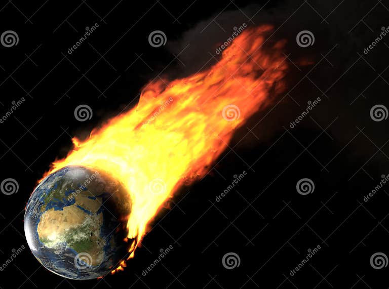 World globe on fire stock illustration. Illustration of global - 193987765