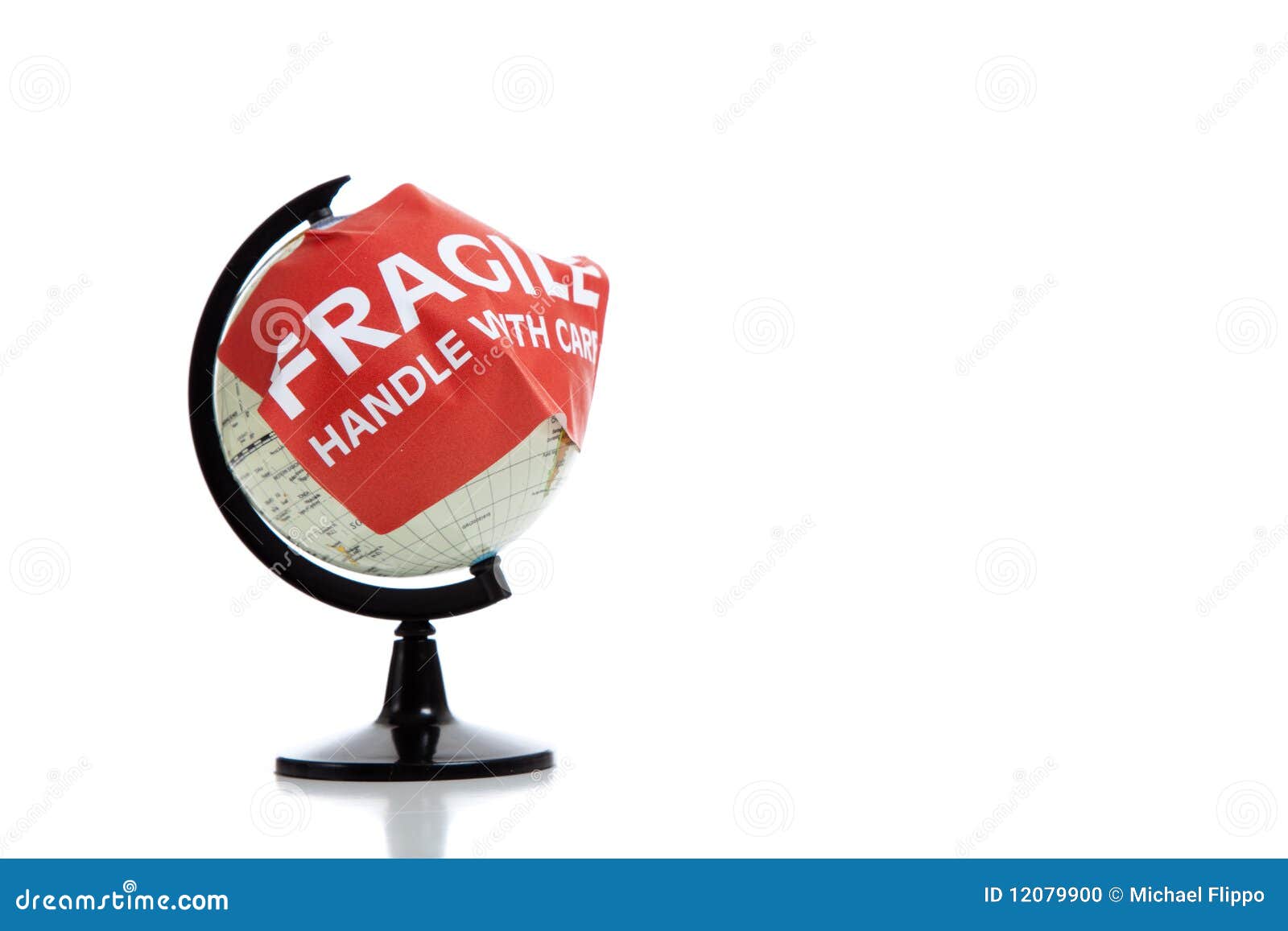 World Globe With Fragile Sticker And Copy Space Royalty-Free Stock ...