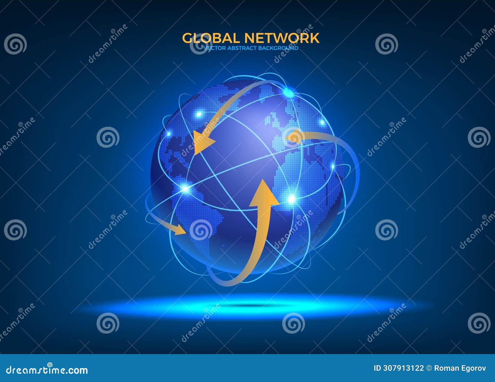 World Globe. Global Network Map. Internet Connect Technology. Satellite ...