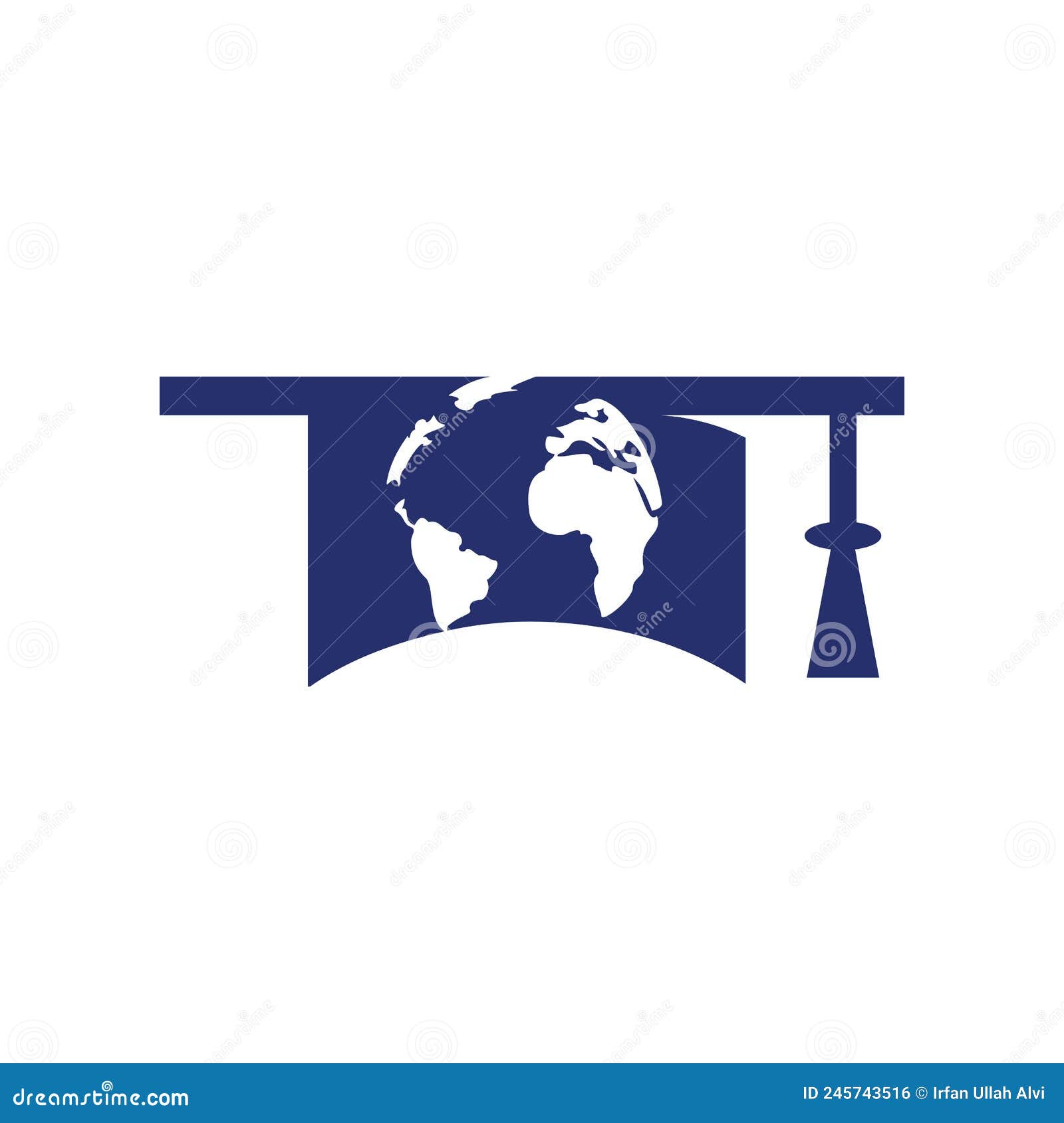 Study Abroad Vector Logo Design. Graduation Cap and Globe Icon. Stock Vector - Illustration of ...