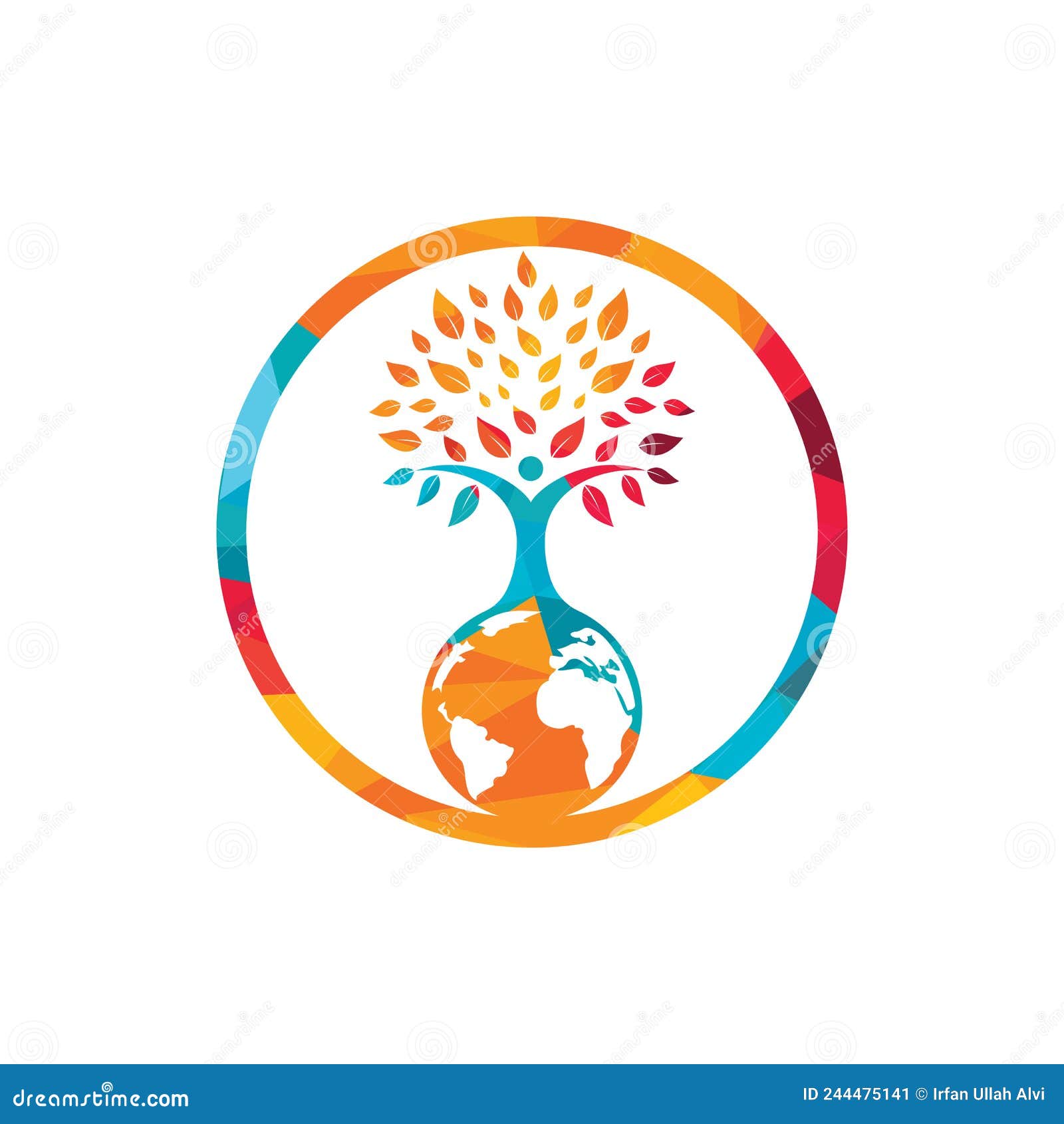 Global Human Tree Vector Logo Design Template. Stock Vector ...