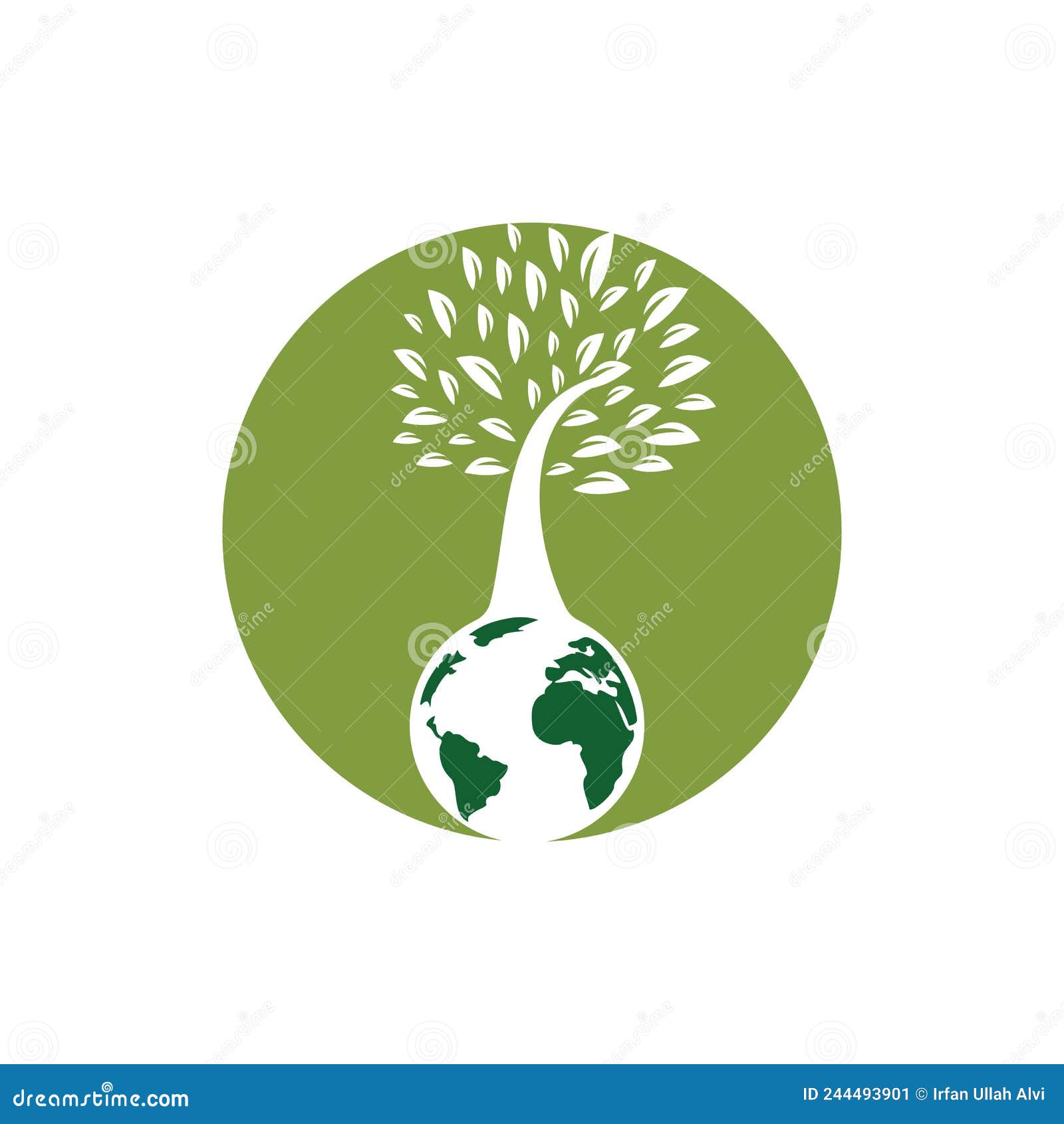Globe Tree Vector Logo Design Template. Planet and Eco Symbol or Icon ...