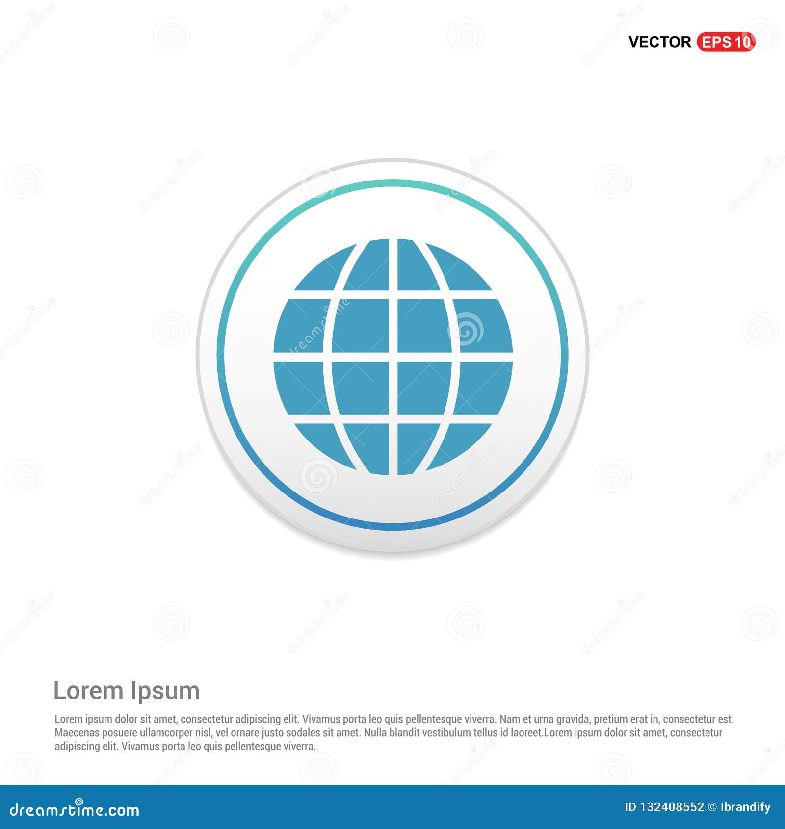 World Globe Icon - White Circle Button Stock Vector - Illustration of ...