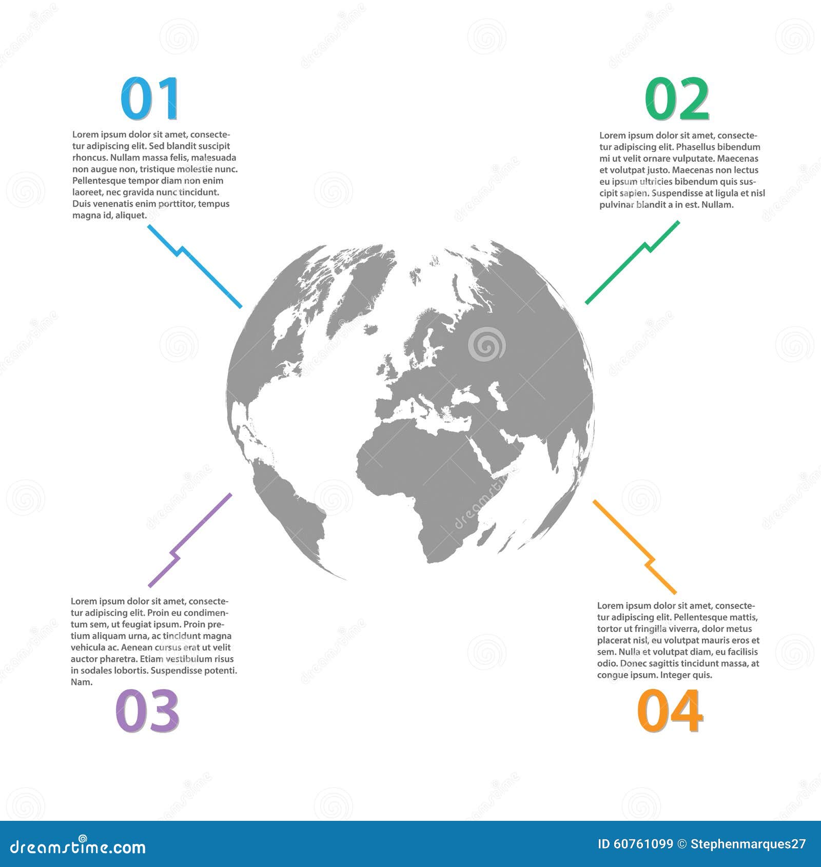 World Globe Infographics Illustration Stock Vector - Illustration of ...