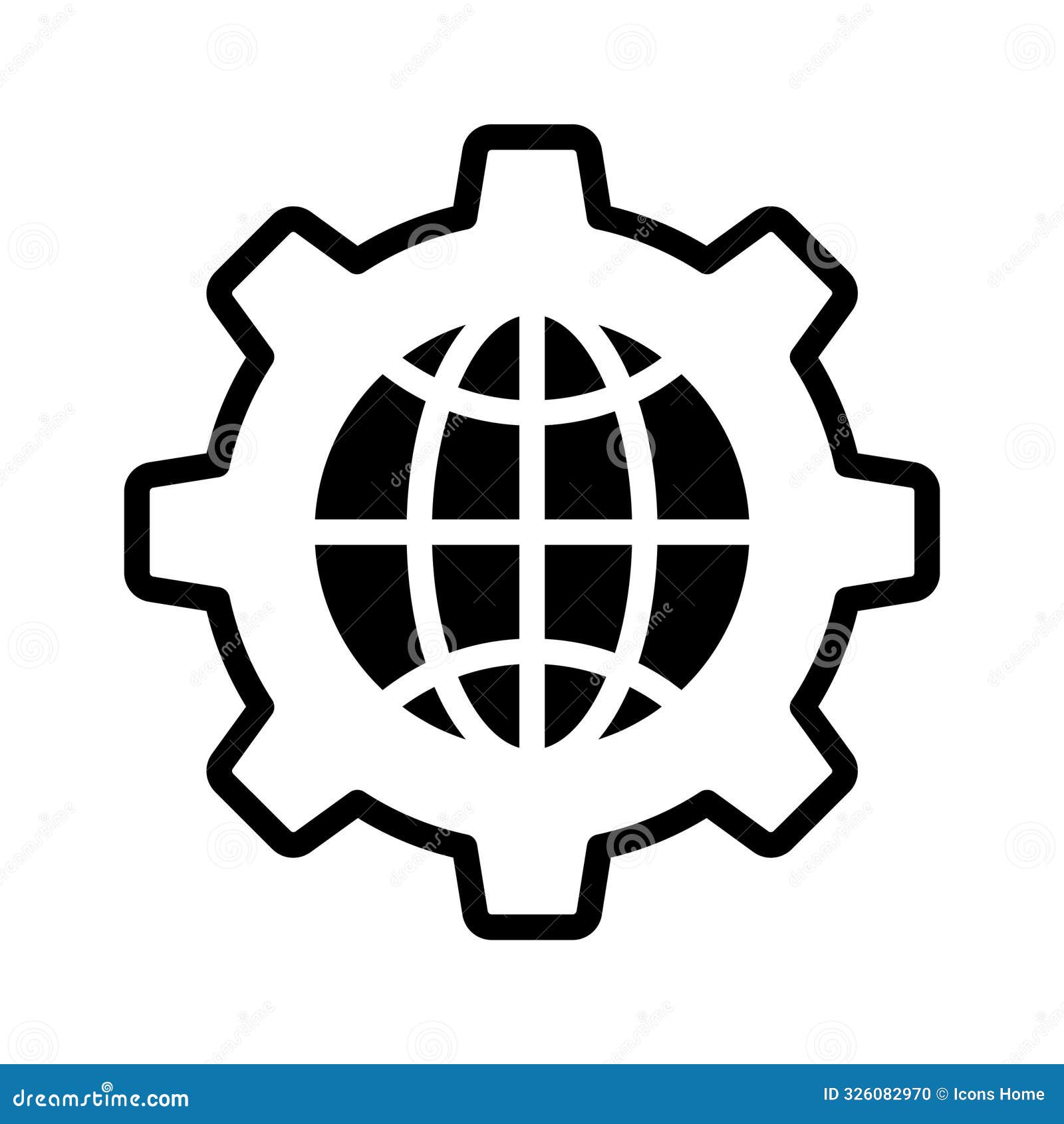 World Globe Inside Cogwheel Denoting Concept Icon of Global Setting ... World Globe Inside Cogwheel Denoting Concept Icon of Global Setting ...