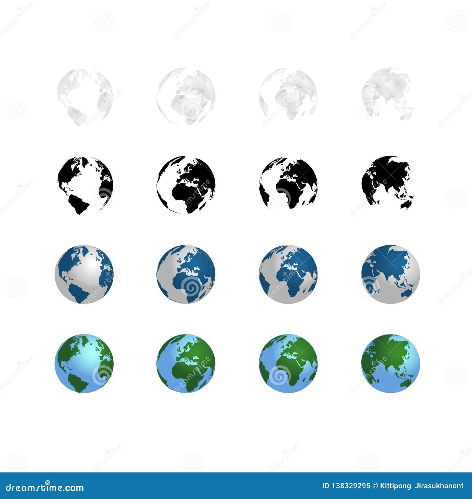 World globe isolated stock vector. Illustration of blue - 138329295