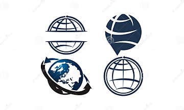 World Globe Logo Design Template Set Stock Vector - Illustration of ...