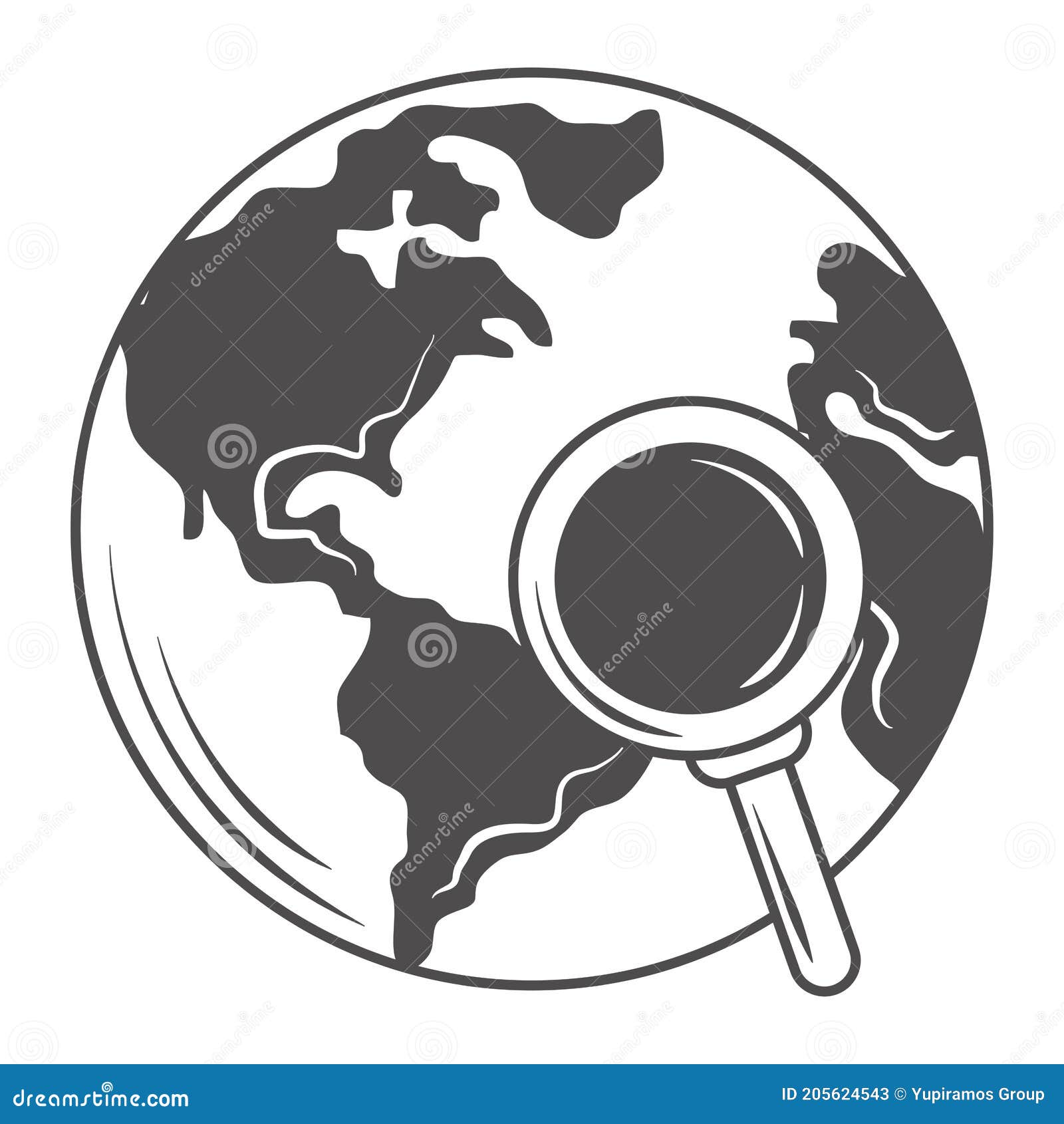 World Globe with Magnifying Glass Map Search Icon Stock Vector ... World Globe with Magnifying Glass Map Search Icon Stock Vector ...