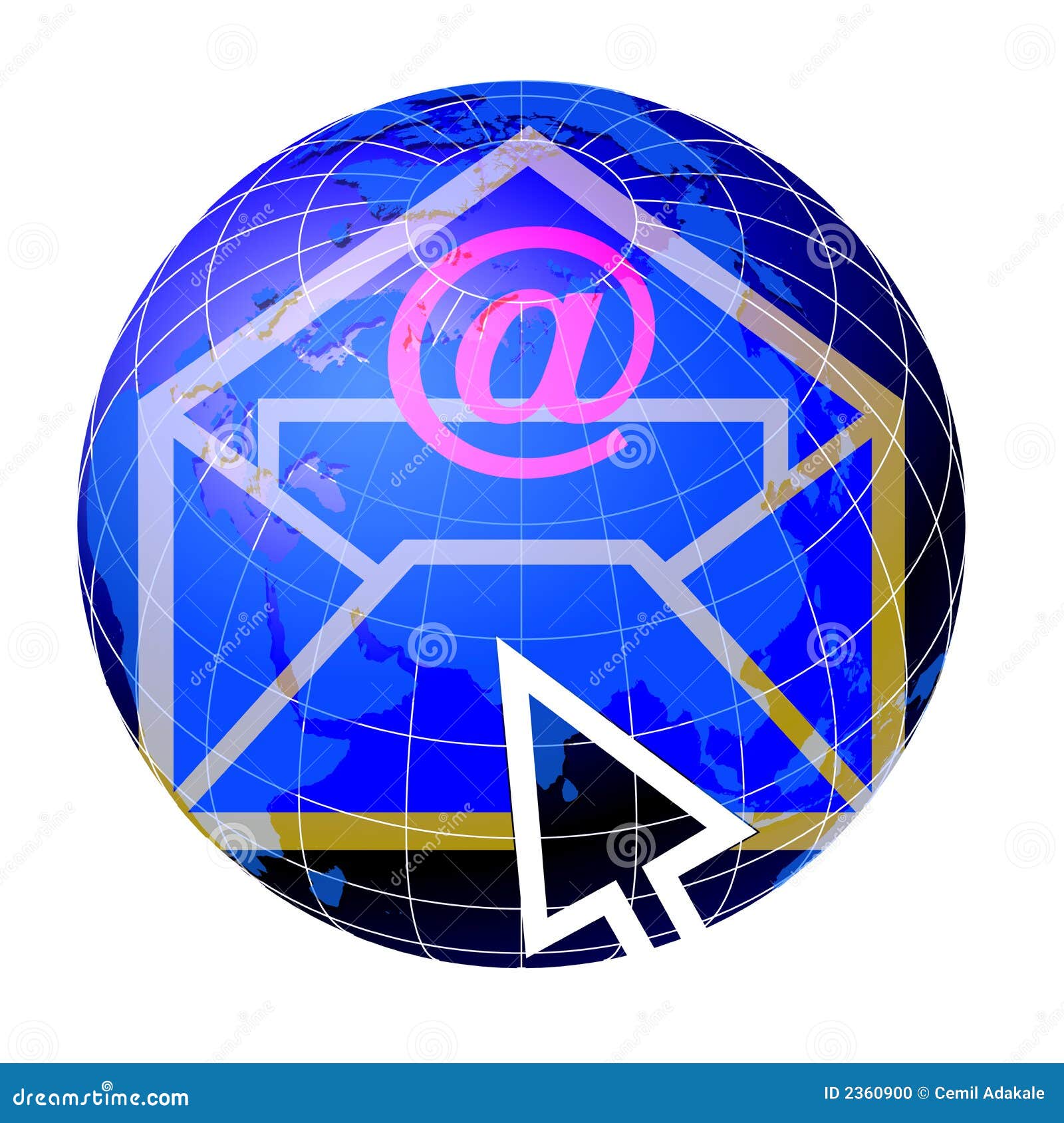 World globe and mail 3 stock illustration. Illustration of note - 2360900