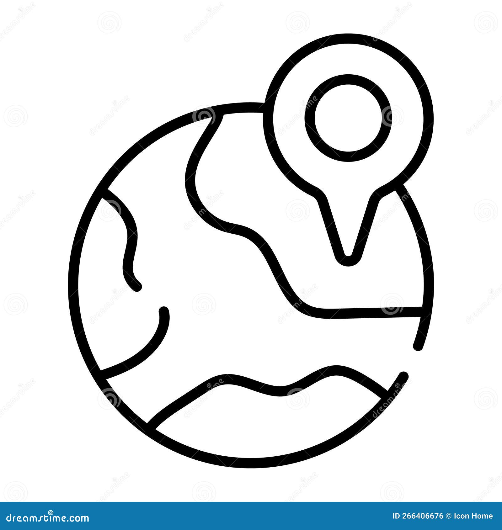 World Globe with Map Pin Concept of Destination Stock Vector ...