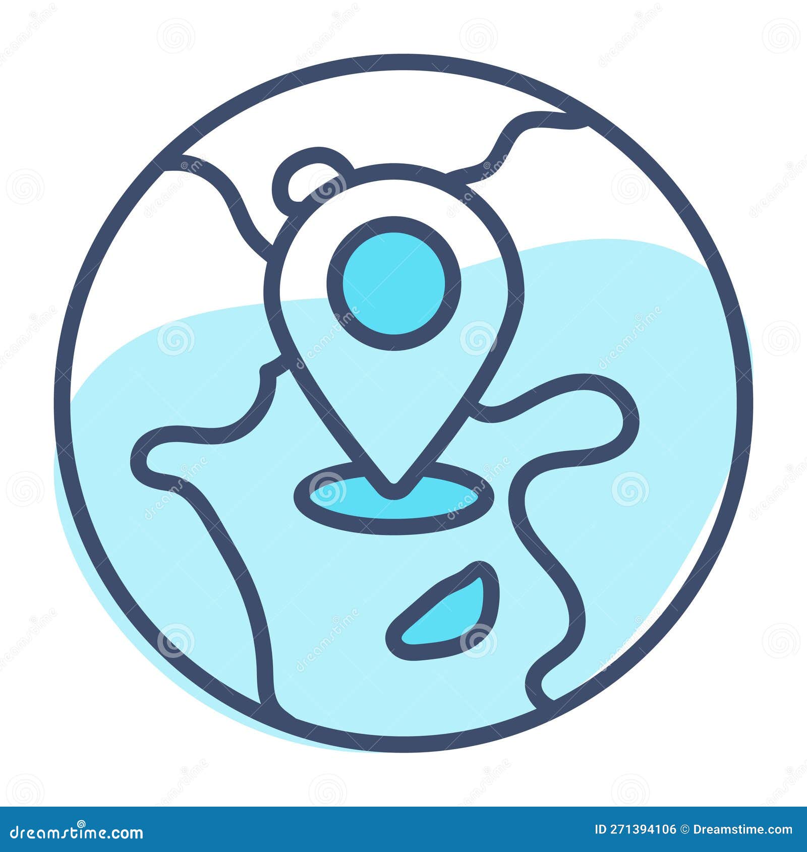 World Globe with Map Pin, Vector of Global Location in Trendy Style ...