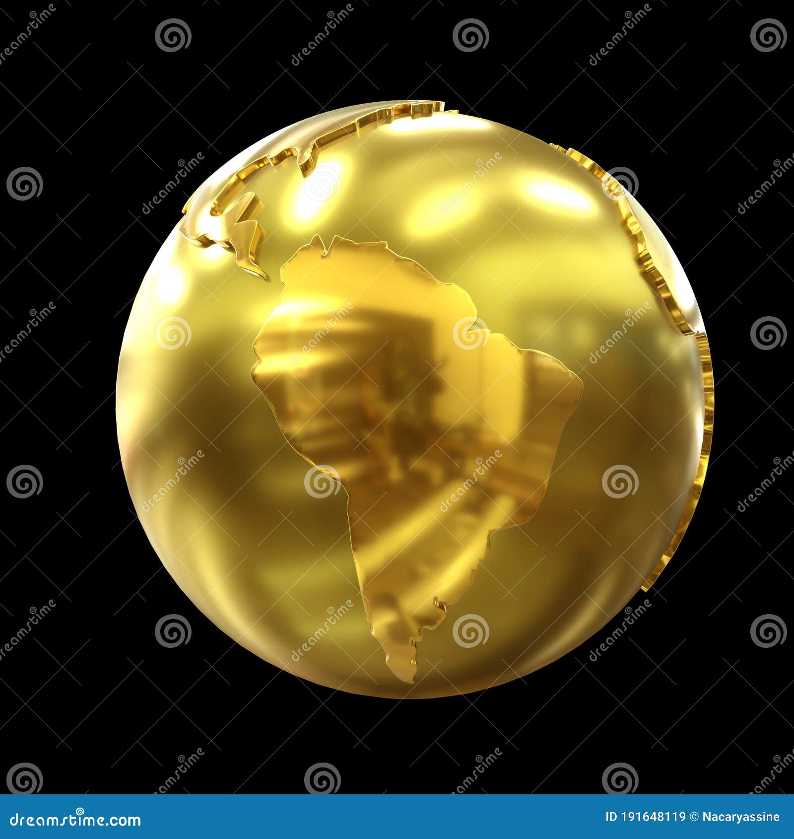 World Globe Maps Gold 3D Rendering Stock Illustration - Illustration of ...
