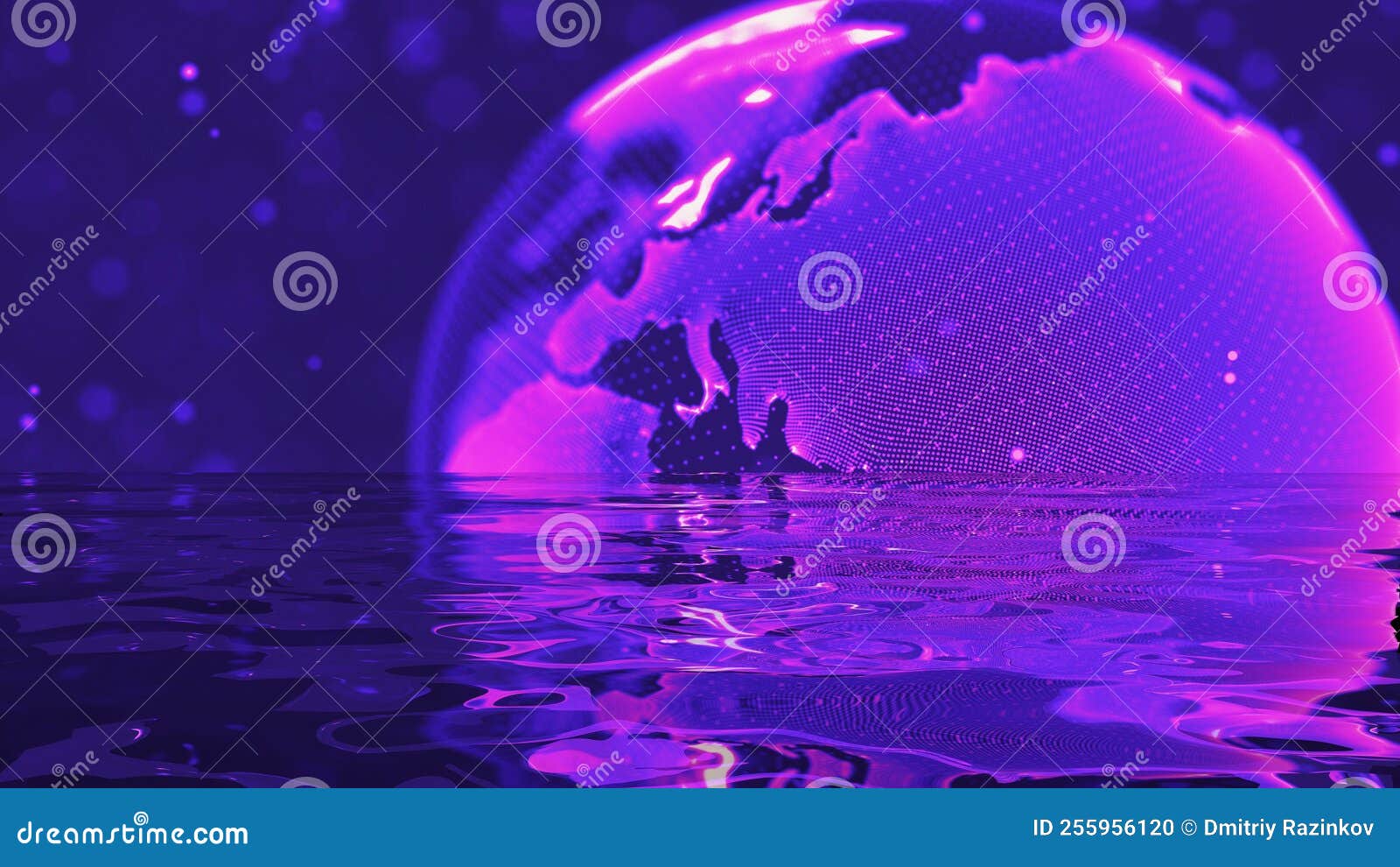 World Globe Metaverse Earth Map Background. Futuristic Technology ...