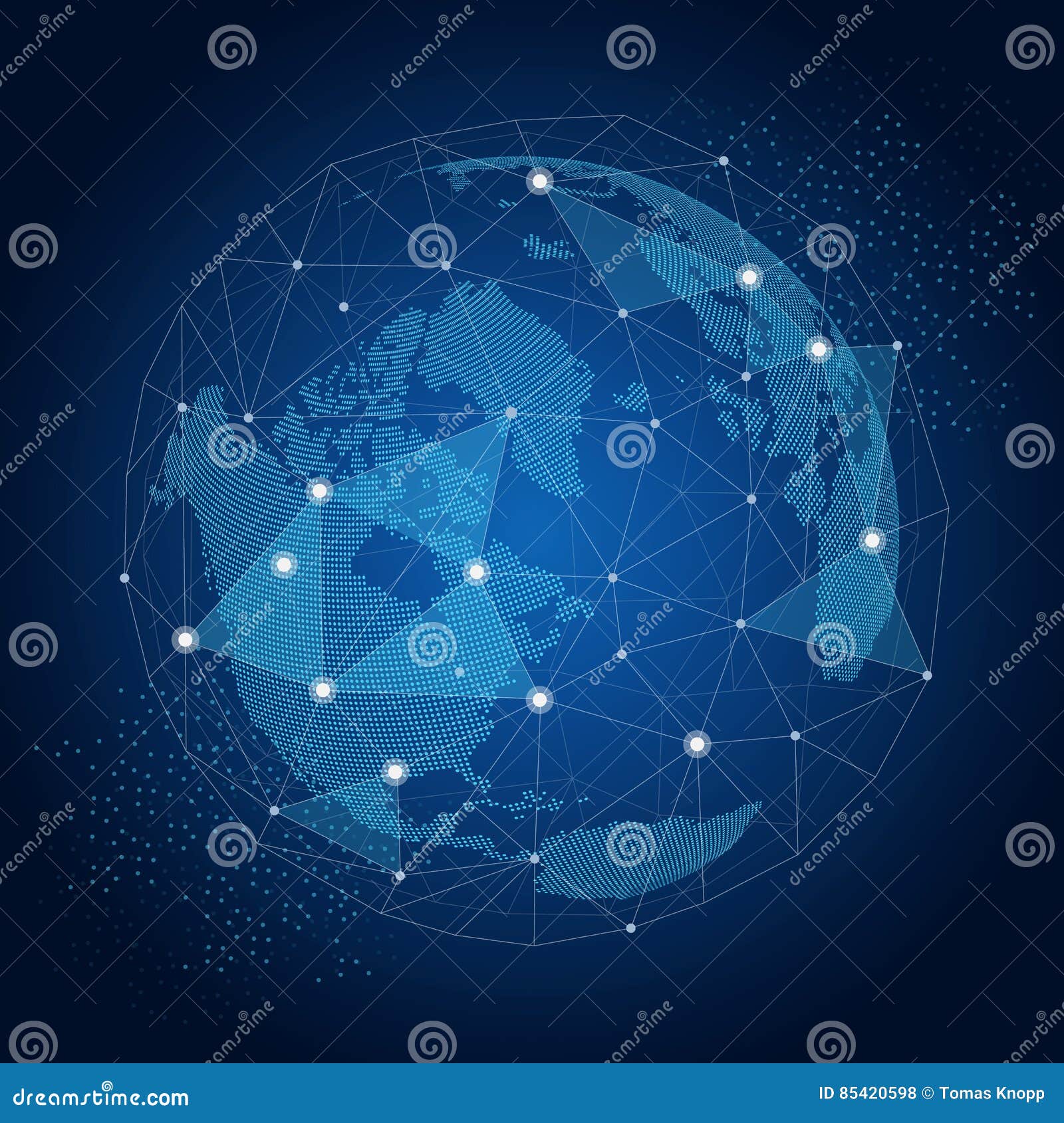 World Globe with Network Global Connections Concept Stock Vector ...
