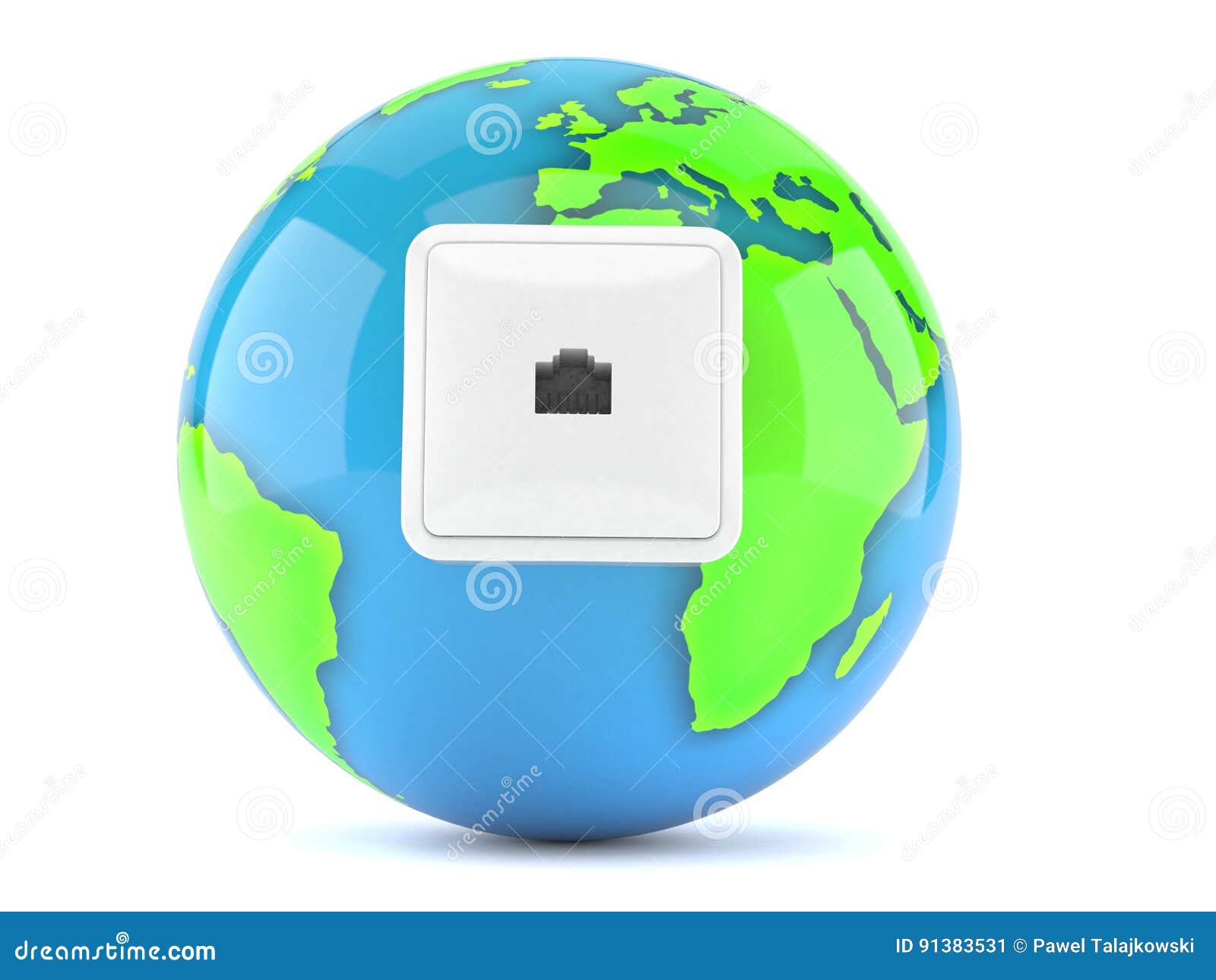 World Globe with Network Socket Stock Illustration - Illustration of ...
