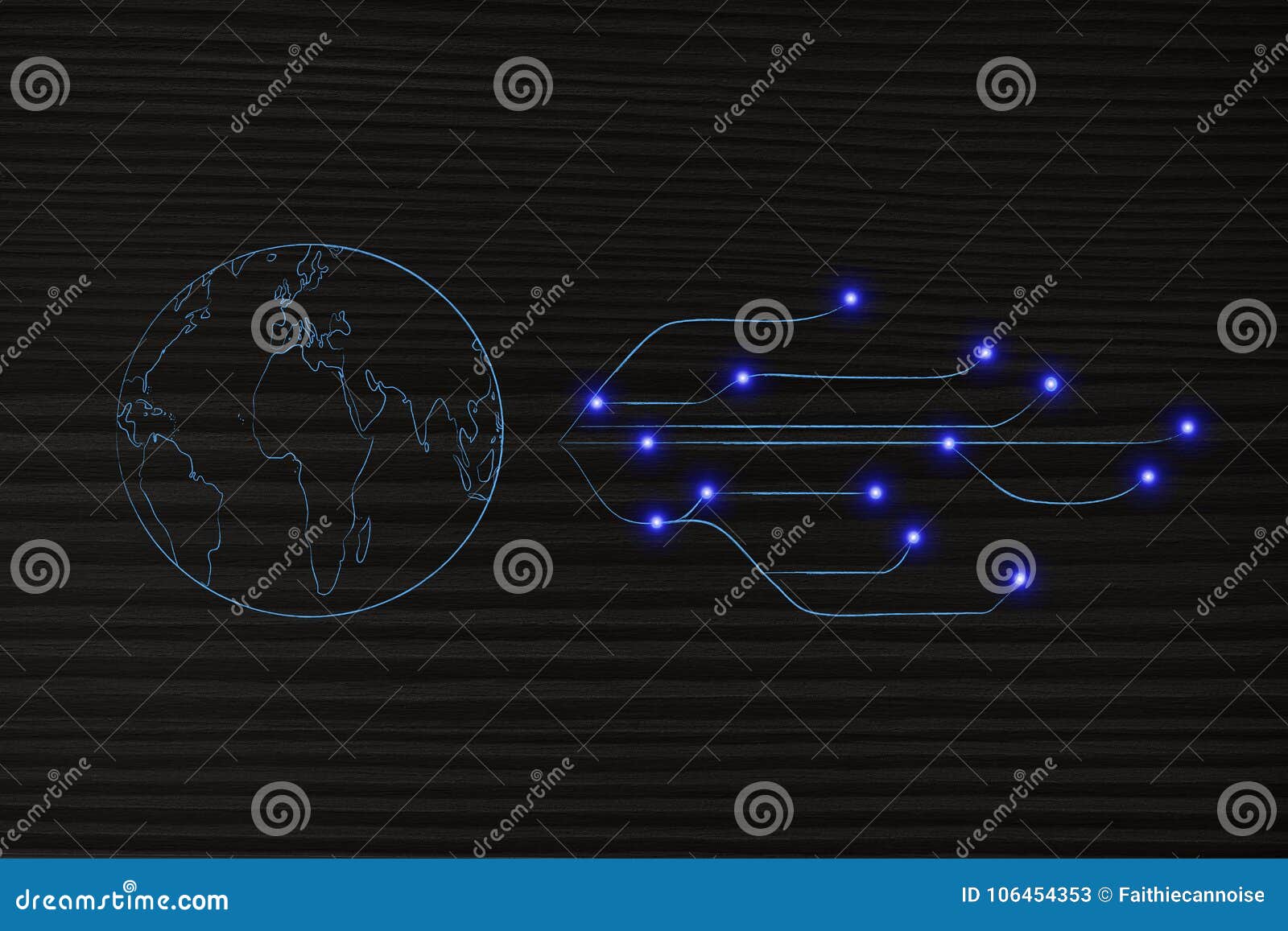 World Globe Next To Internet Connection Lines and Nodes Stock ...